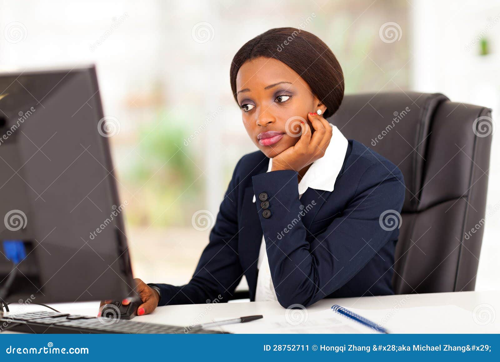 African Businesswoman Computer Stock Image - Image of occupation ...