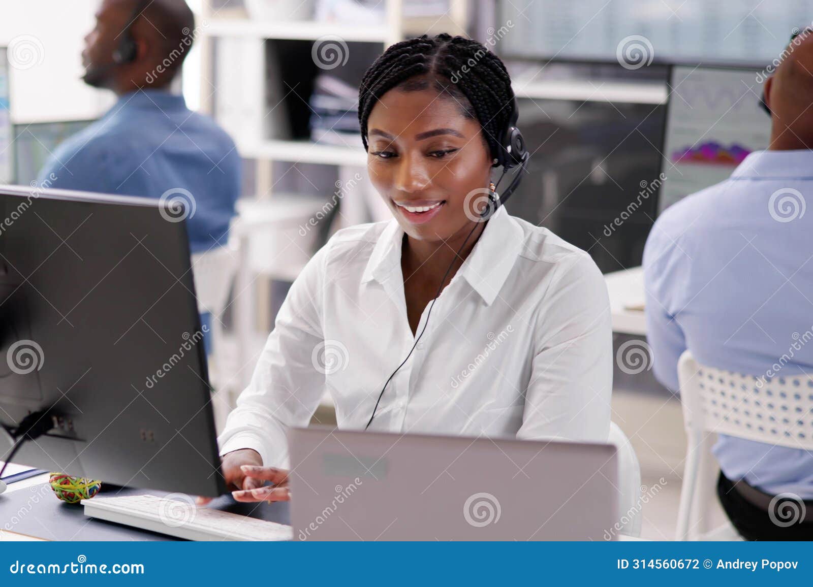 African Call Center Customer Service Contact Centre Stock Photo - Image ...