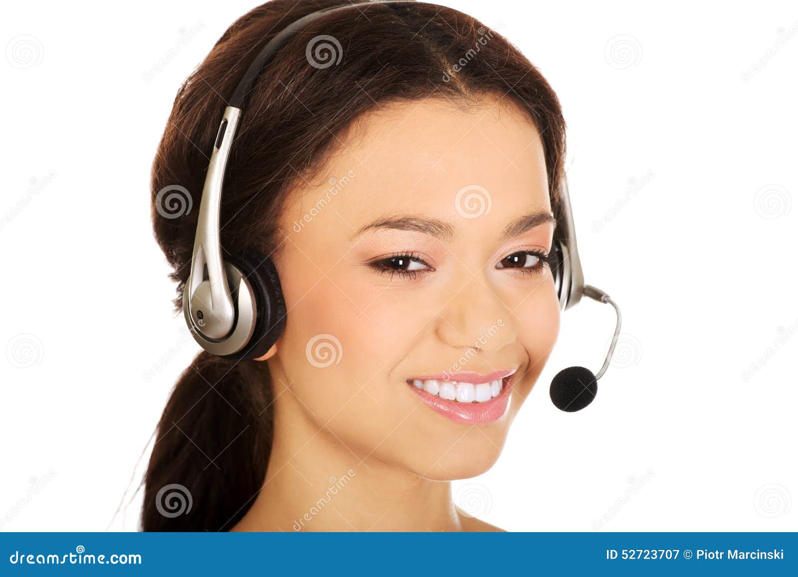African Call Center Operator Stock Image - Image of isolated, beautiful ...