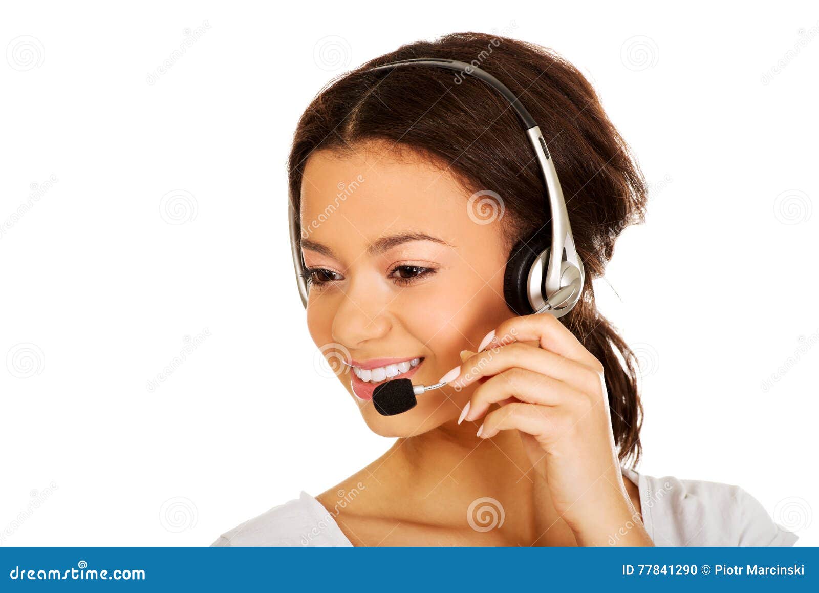 African Call Center Operator Stock Photo - Image of occupation, call ...