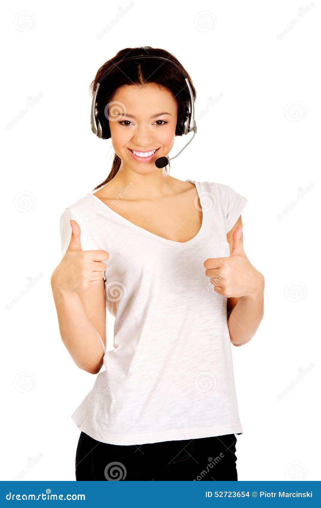 African Call Center Operator. Stock Photo - Image of businesswoman ...