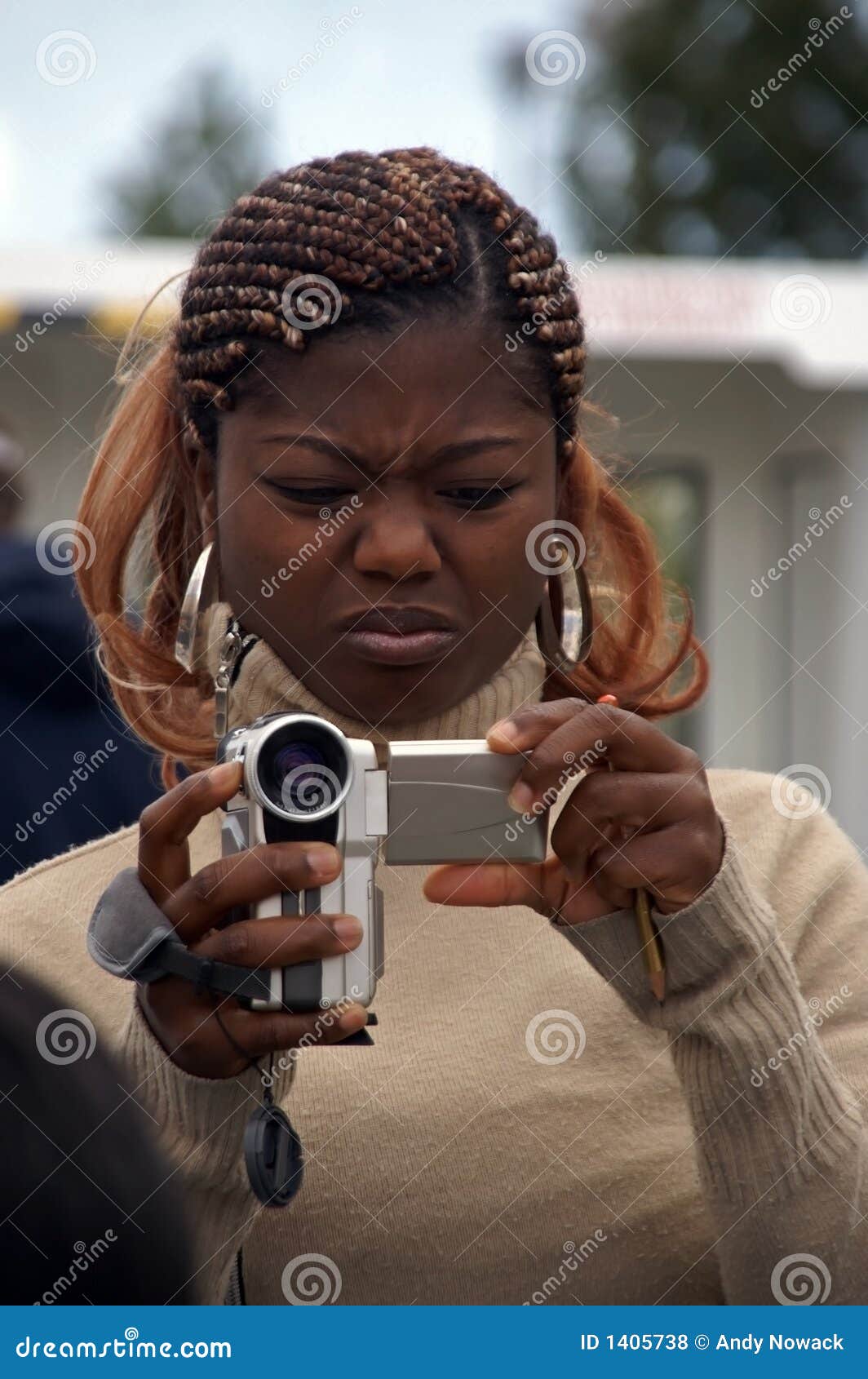 African camerawoman stock photo. Image of looking, focus - 1405738