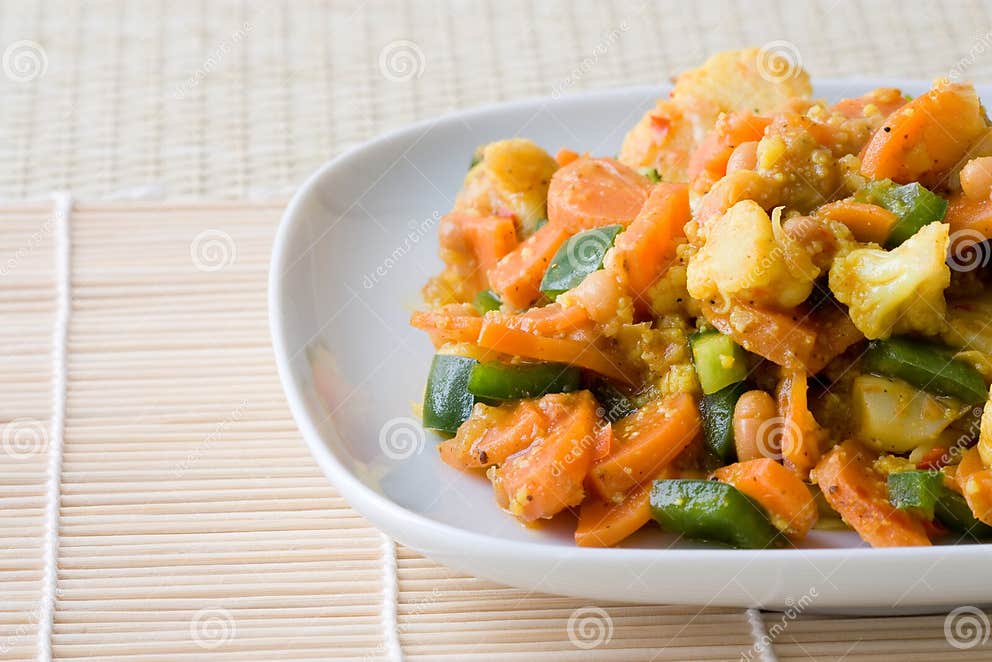 African Cauliflower Beans Dish Stock Photo - Image of delicious, shot ...