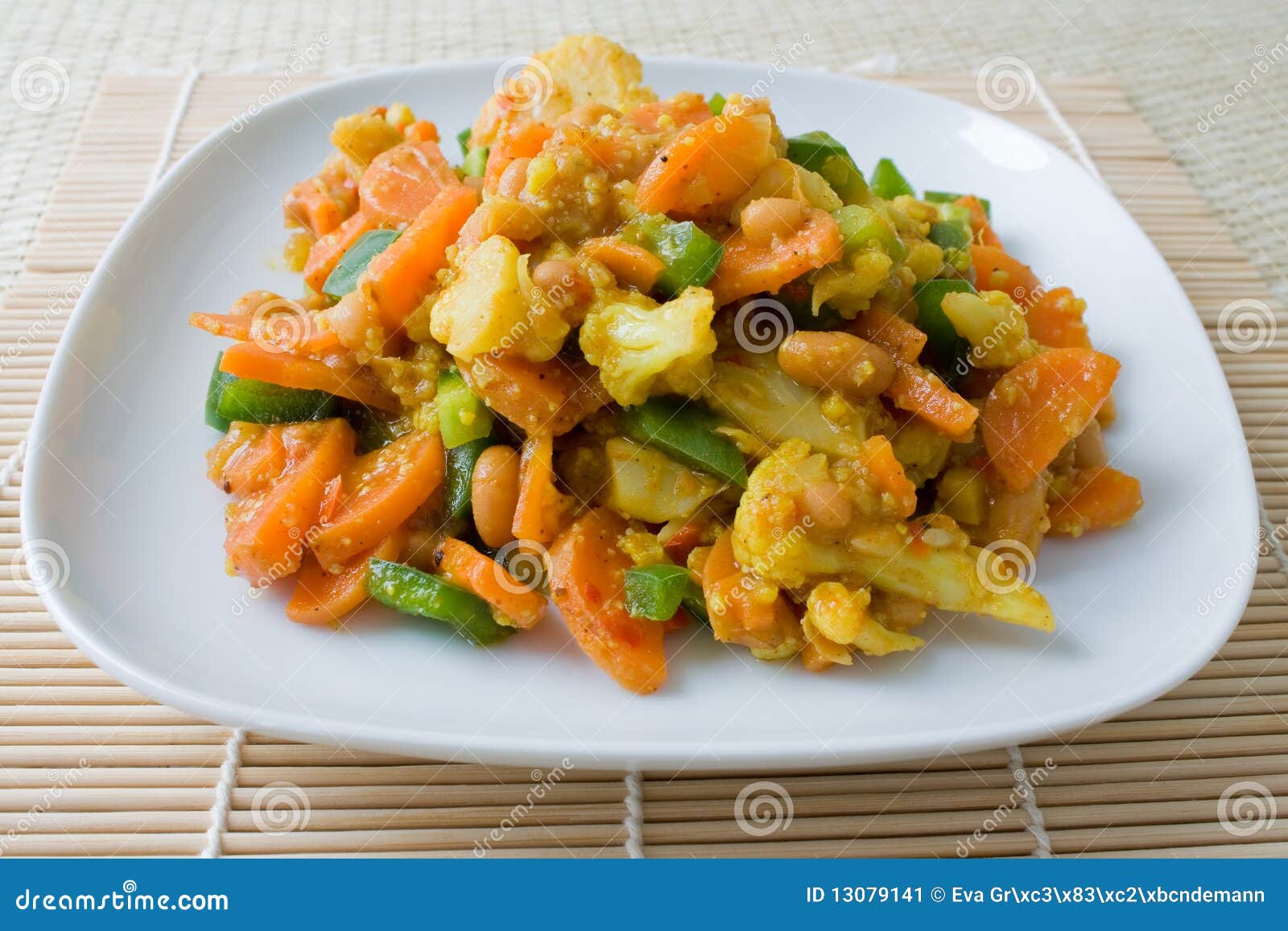 African Cauliflower Beans Dish Stock Image - Image of lifestyle, plate ...