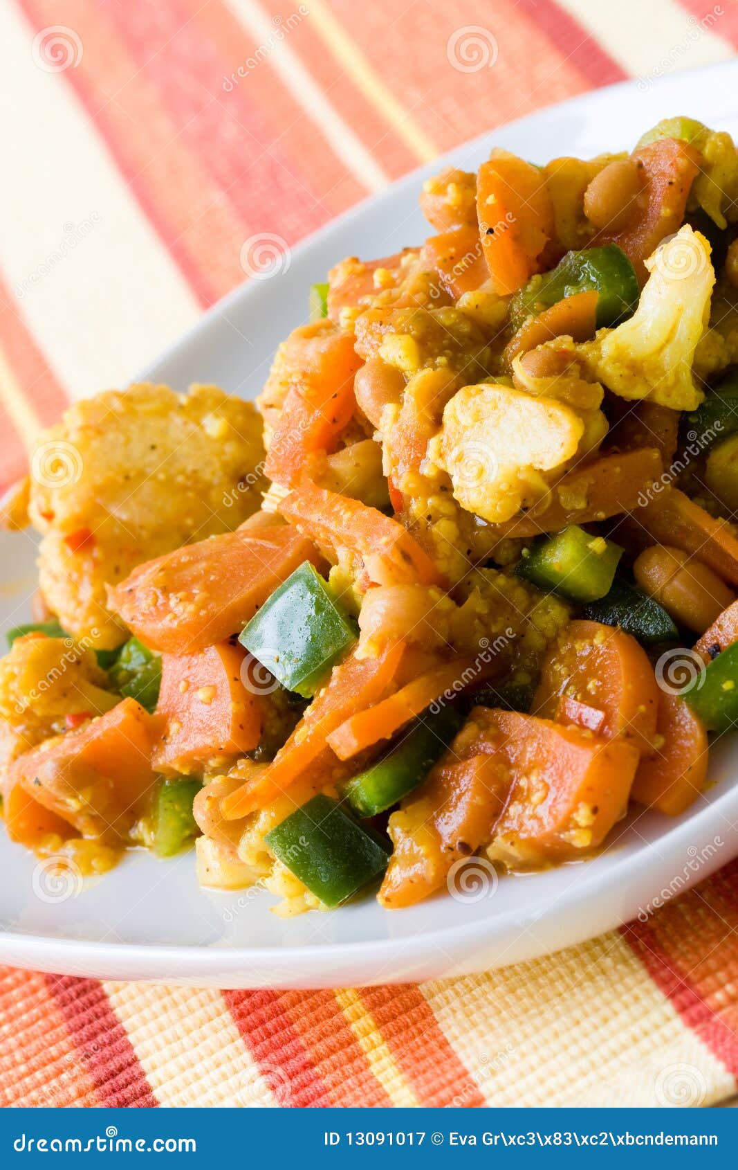 African Cauliflower Beans Dish Stock Image - Image of studio, selective ...