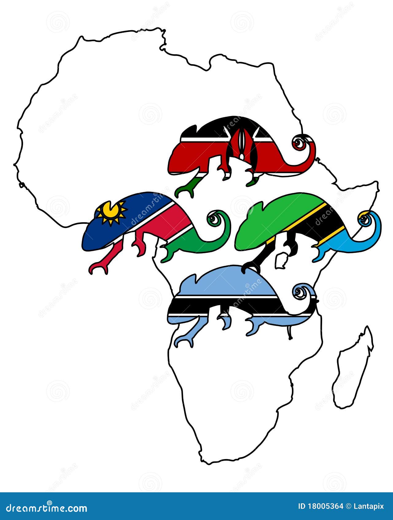 African Chameleon Vector Illustration | CartoonDealer.com #18005364