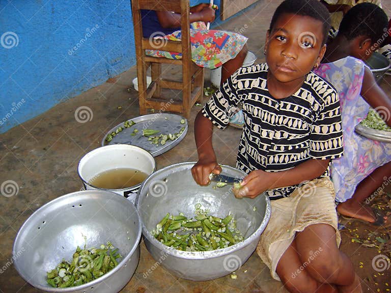 African child cooking editorial stock photo. Image of cultural - 23422843