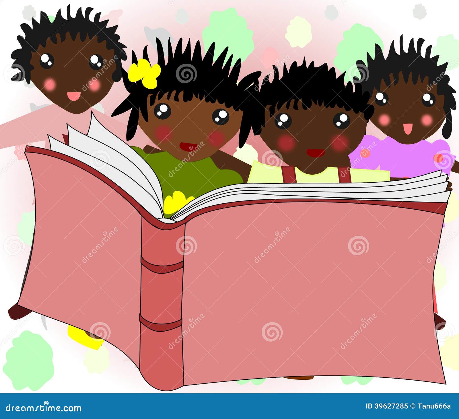 African Children are Reading a Book Stock Illustration - Illustration ...