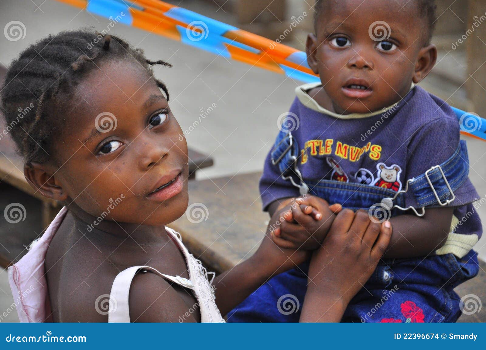 African Children Sister with Brother Editorial Stock Image - Image of ...