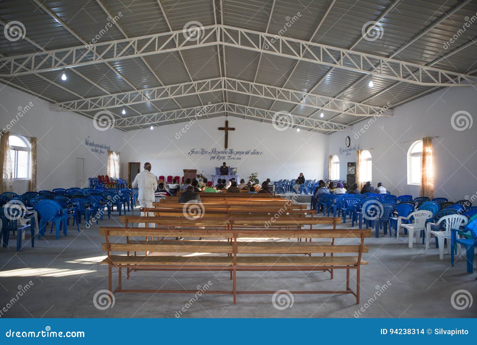 African Church in Angola, with Natural Light. Editorial Stock Image ...