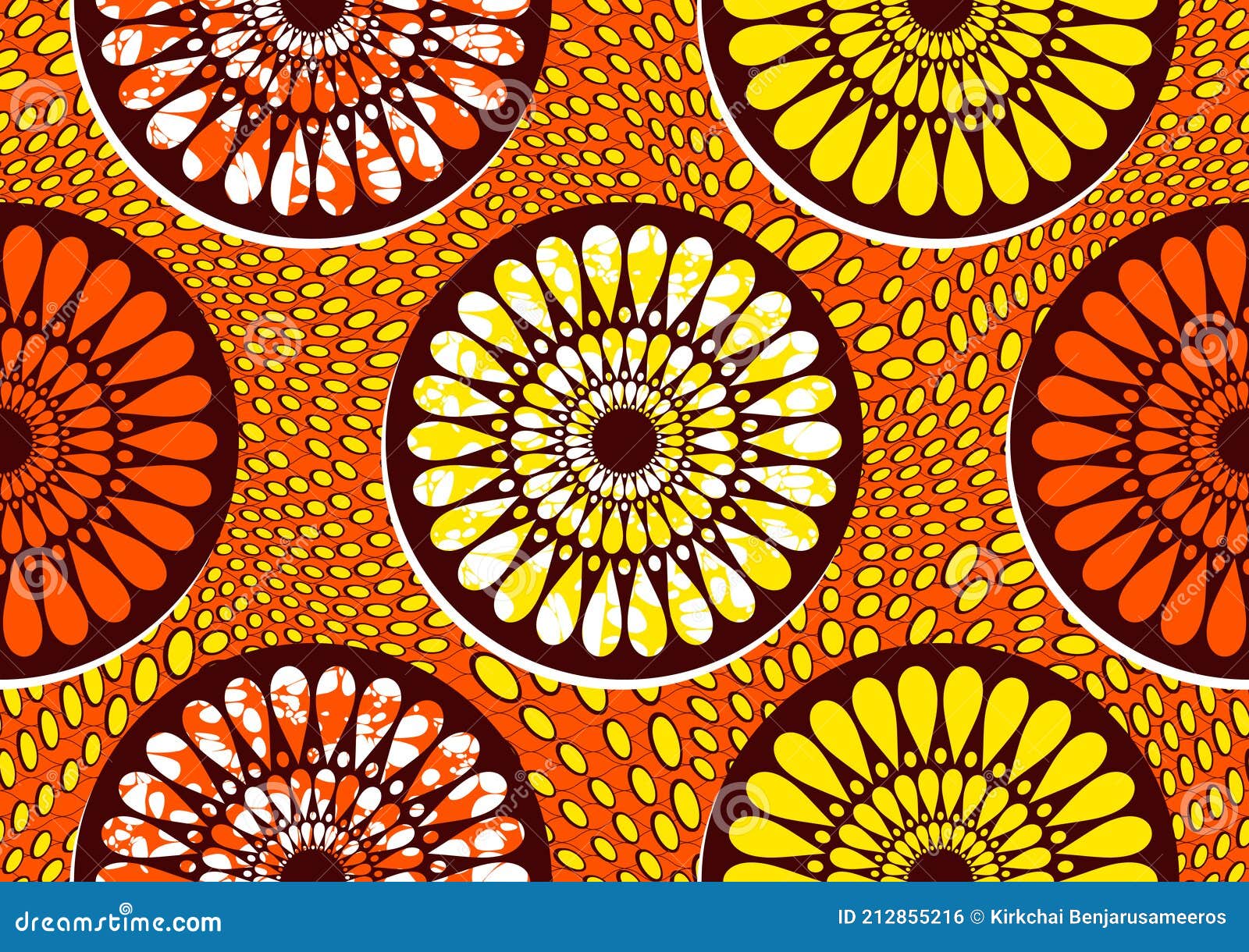 African Circle Fabric Pattern 47 Stock Vector - Illustration of ankara ...