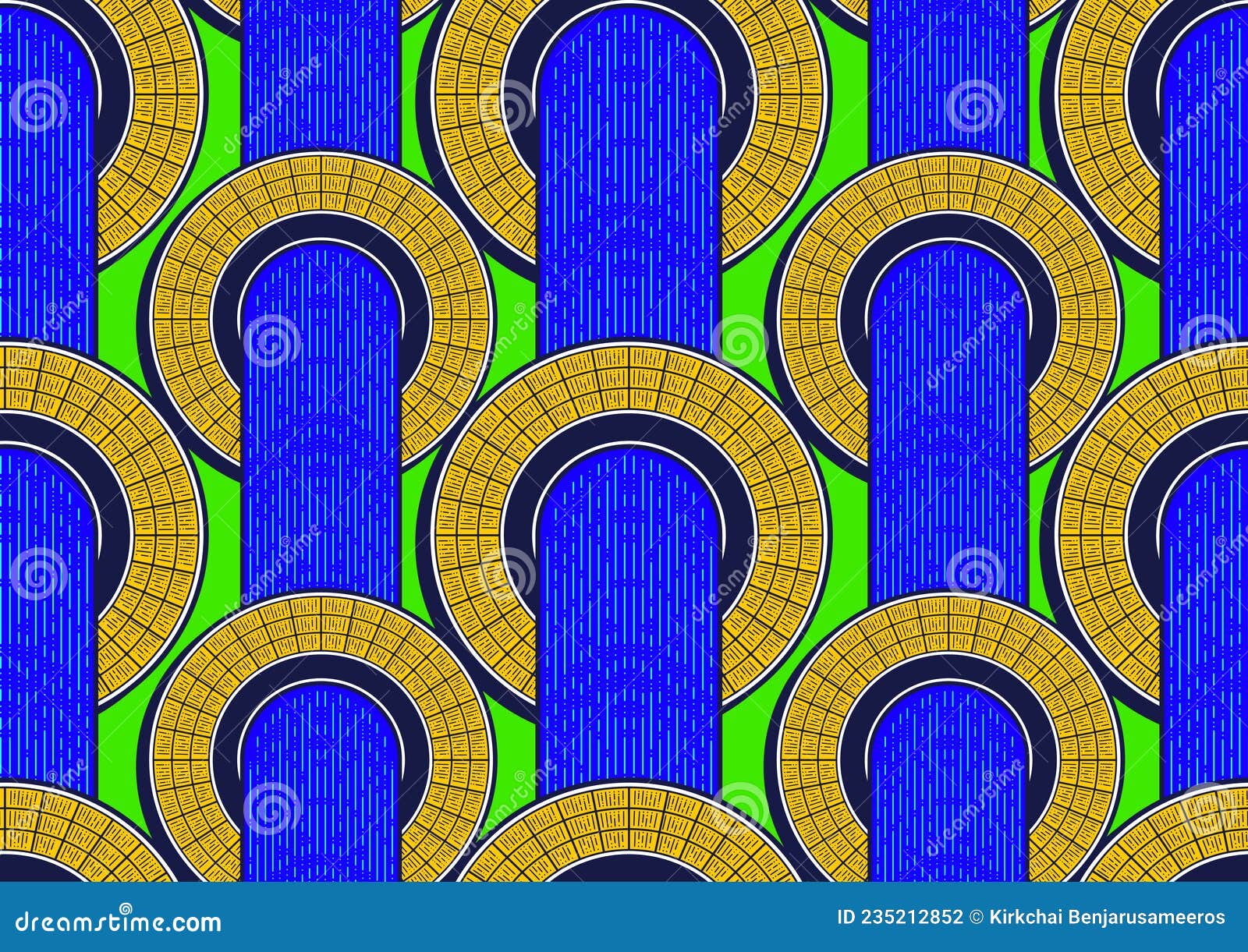 African Circle Seamless Pattern 42 Stock Vector - Illustration of ...