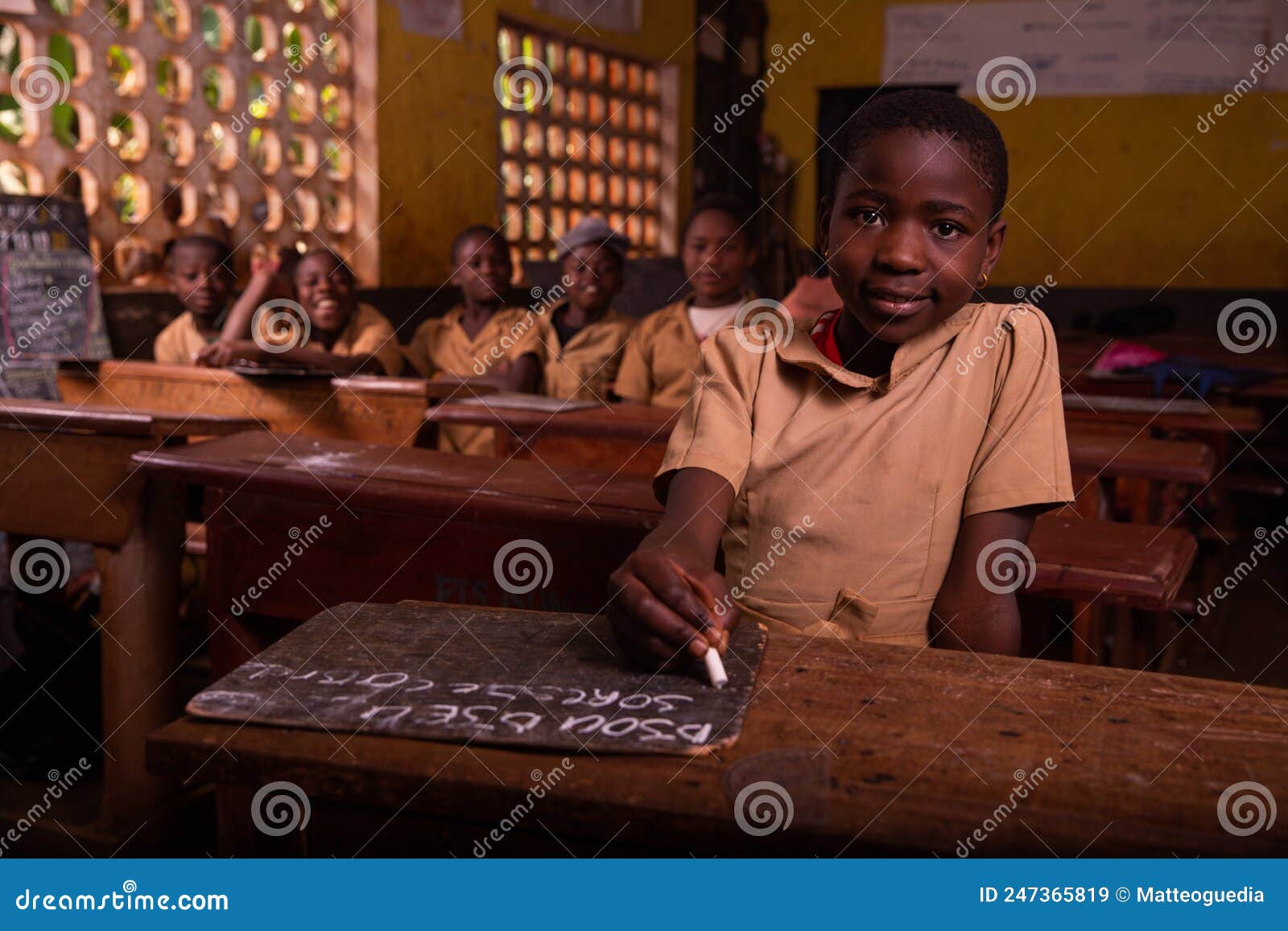 African Classroom In Poor Conditions With Slave Trade Lesson Explained ...