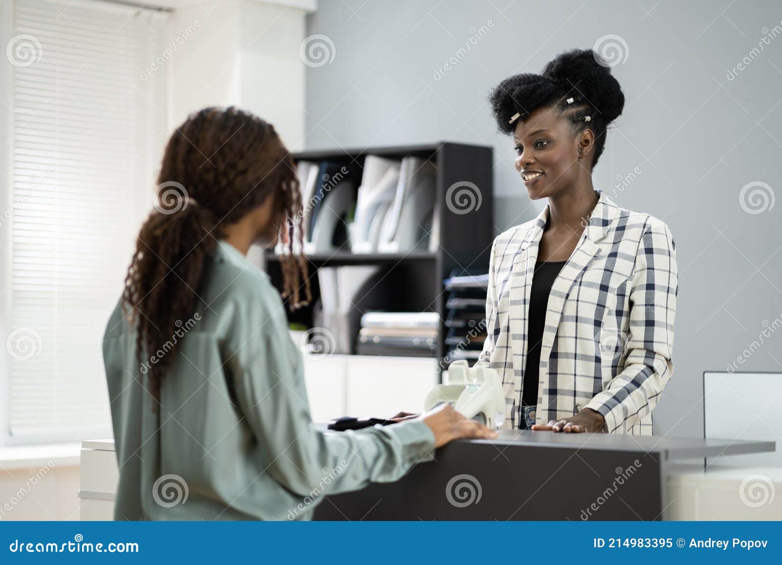 African Client at Hotel Reception Stock Image - Image of client ...