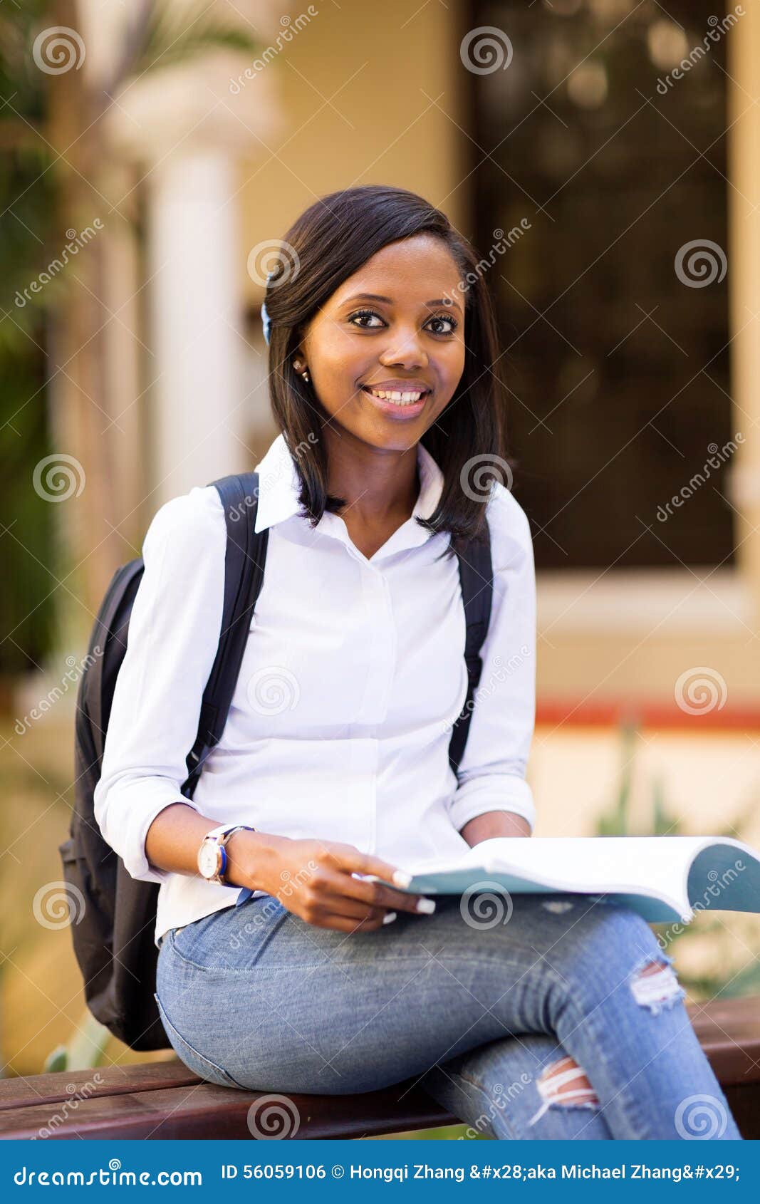 African College Student Outdoors Stock Photo - Image of ethnicity ...