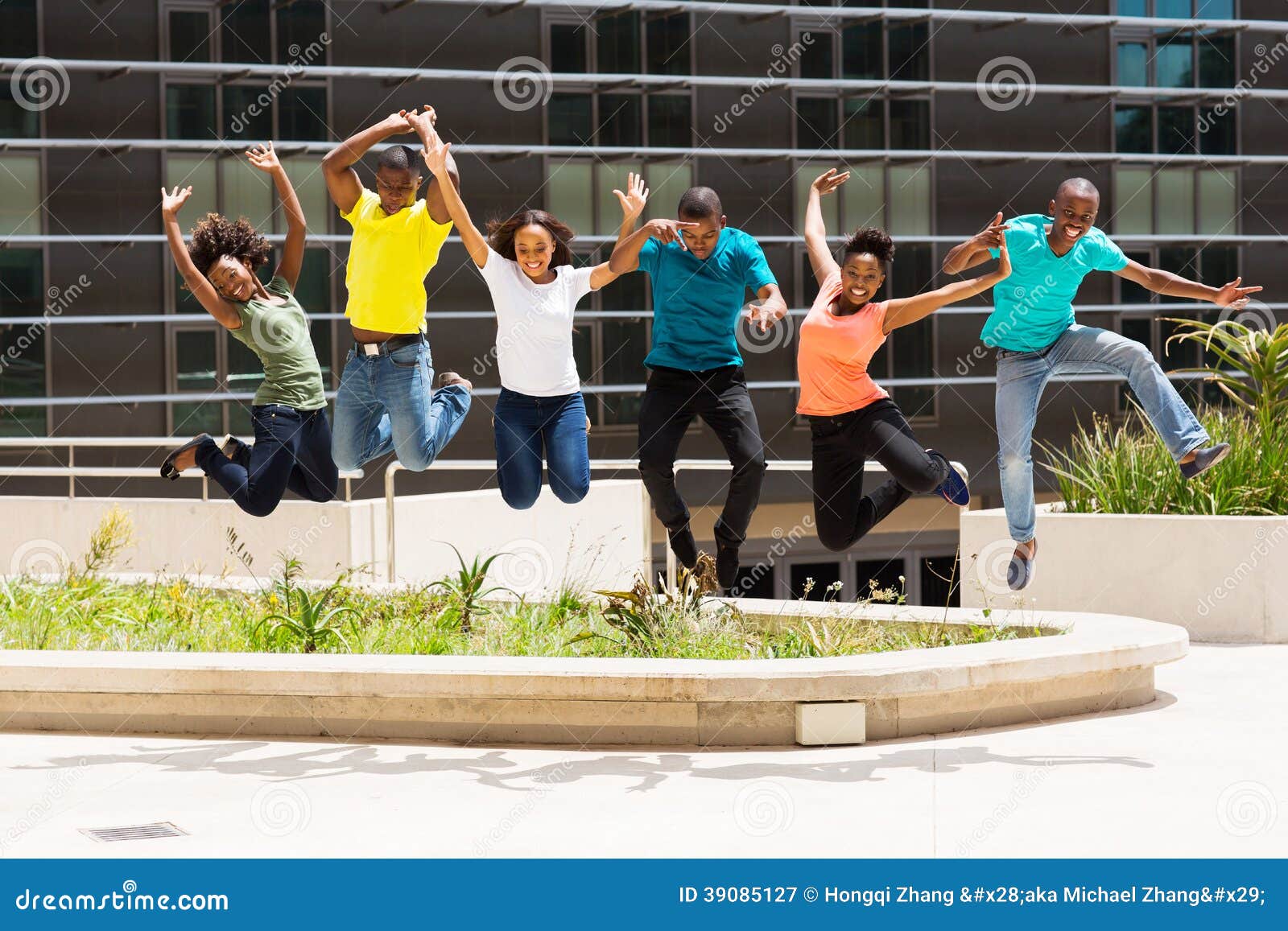 African College Students Jumping Stock Image - Image of adult ...