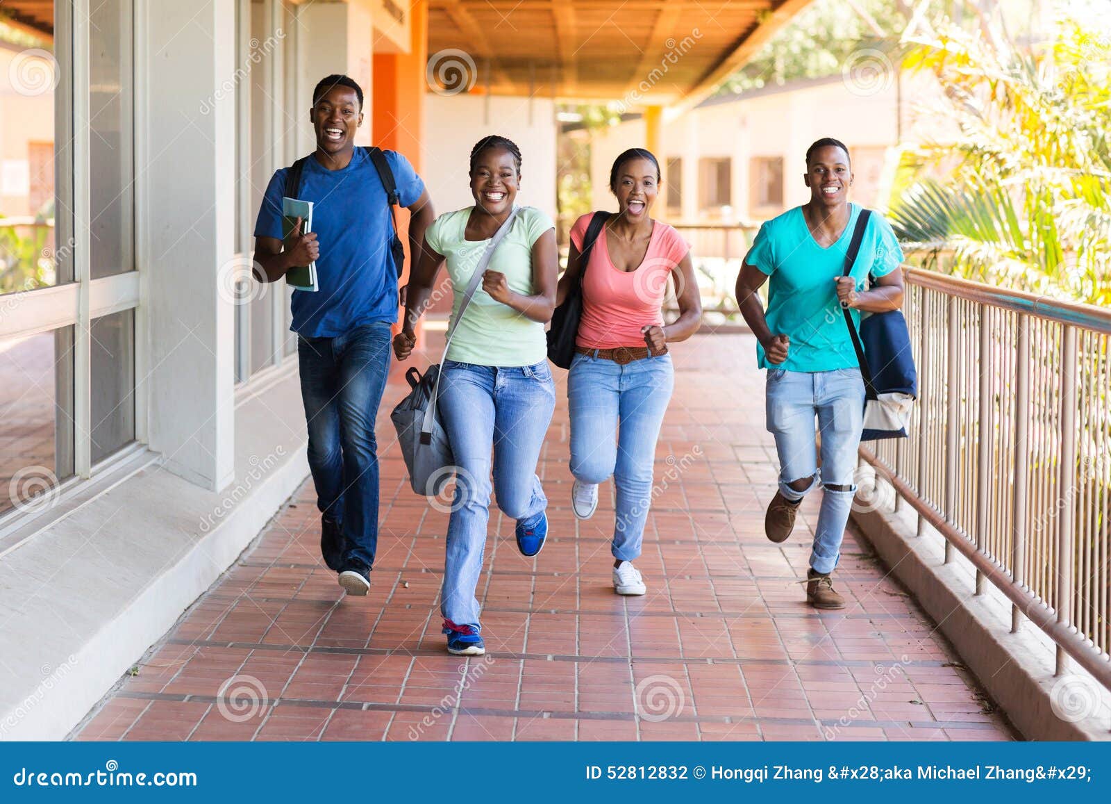 African College Students Running Stock Photo - Image of friendship ...