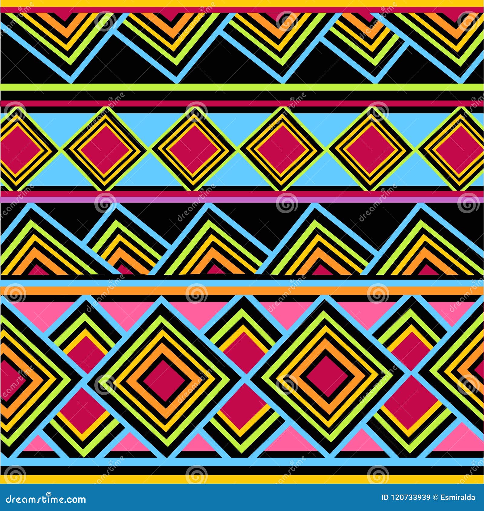 African colorful pattern. stock vector. Illustration of ethnic - 120733939