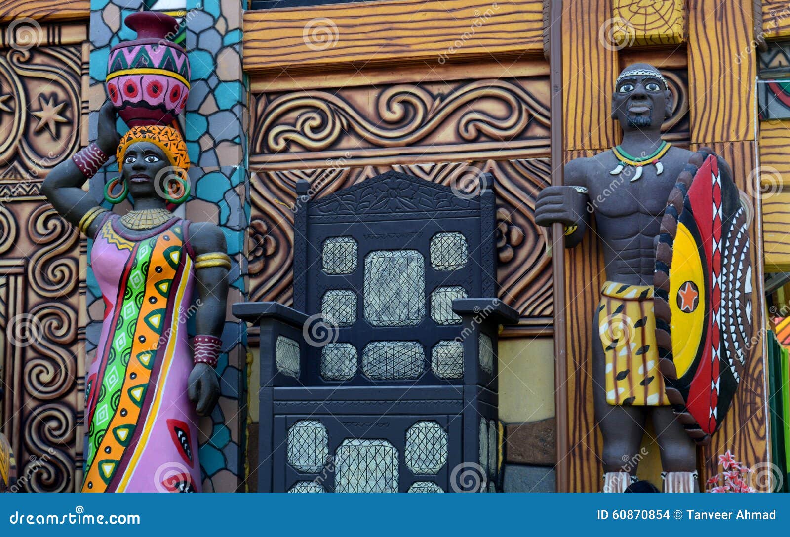 African Colorful Theme Monument Stock Photo - Image of design, market ...