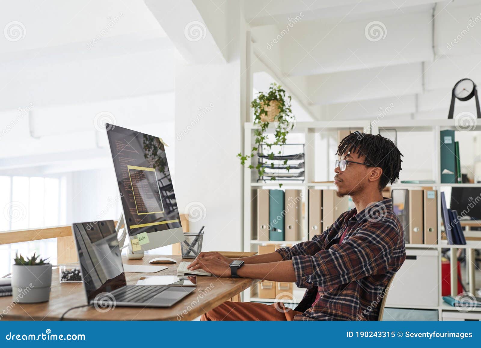 African Computer Programmer Stock Image - Image of office, software ...
