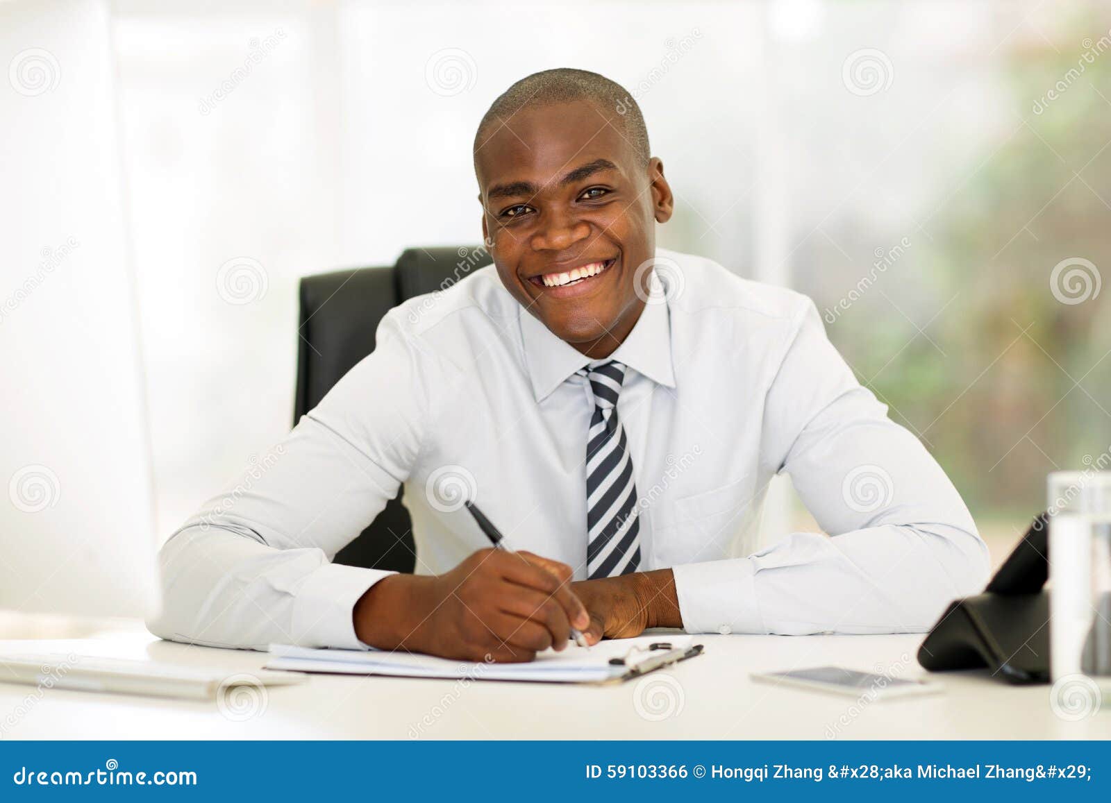 African Corporate Worker Office Stock Photo - Image of male, business ...