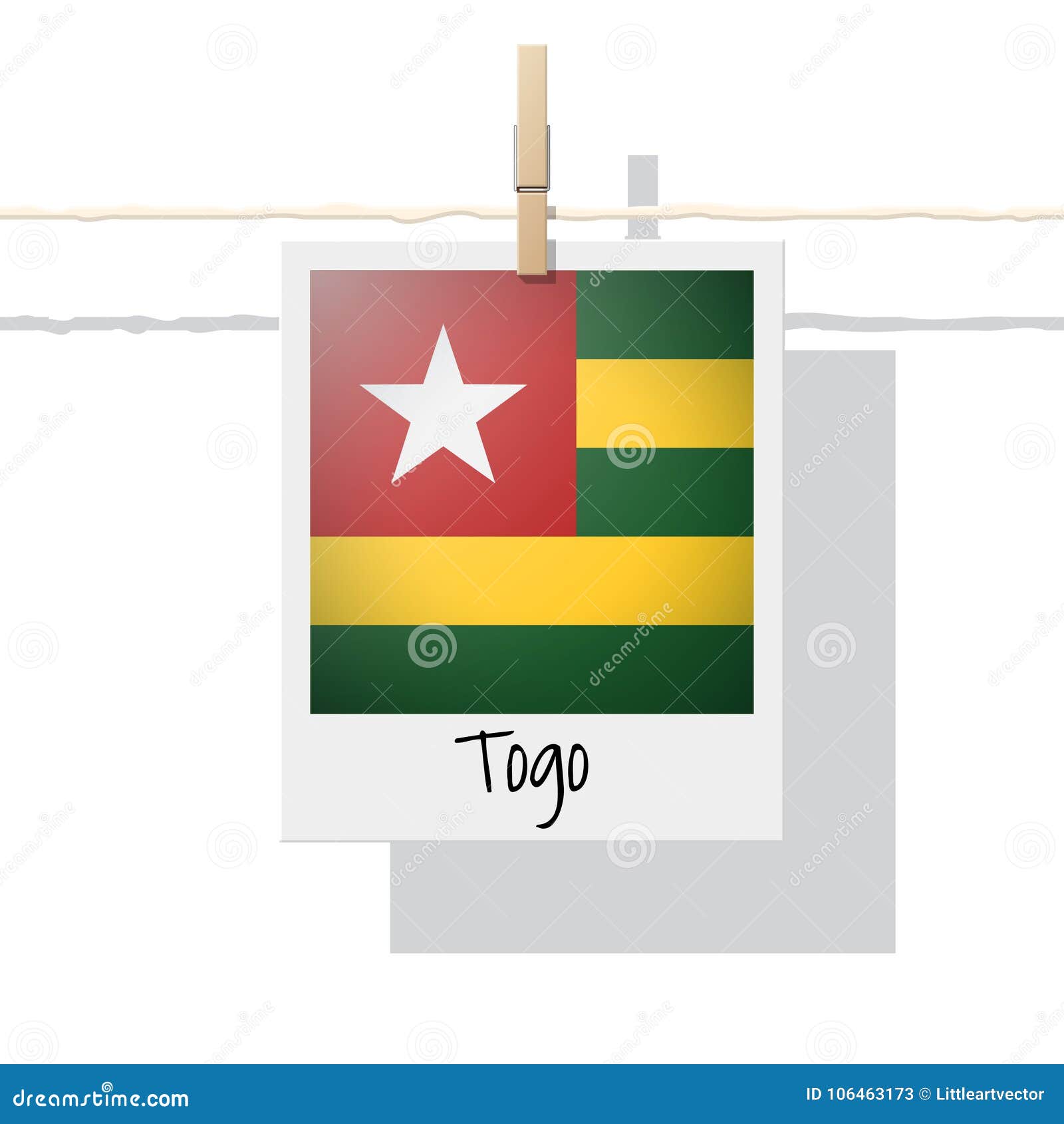 African Country Flag Collection With Photo Of Togo Flag Stock Vector