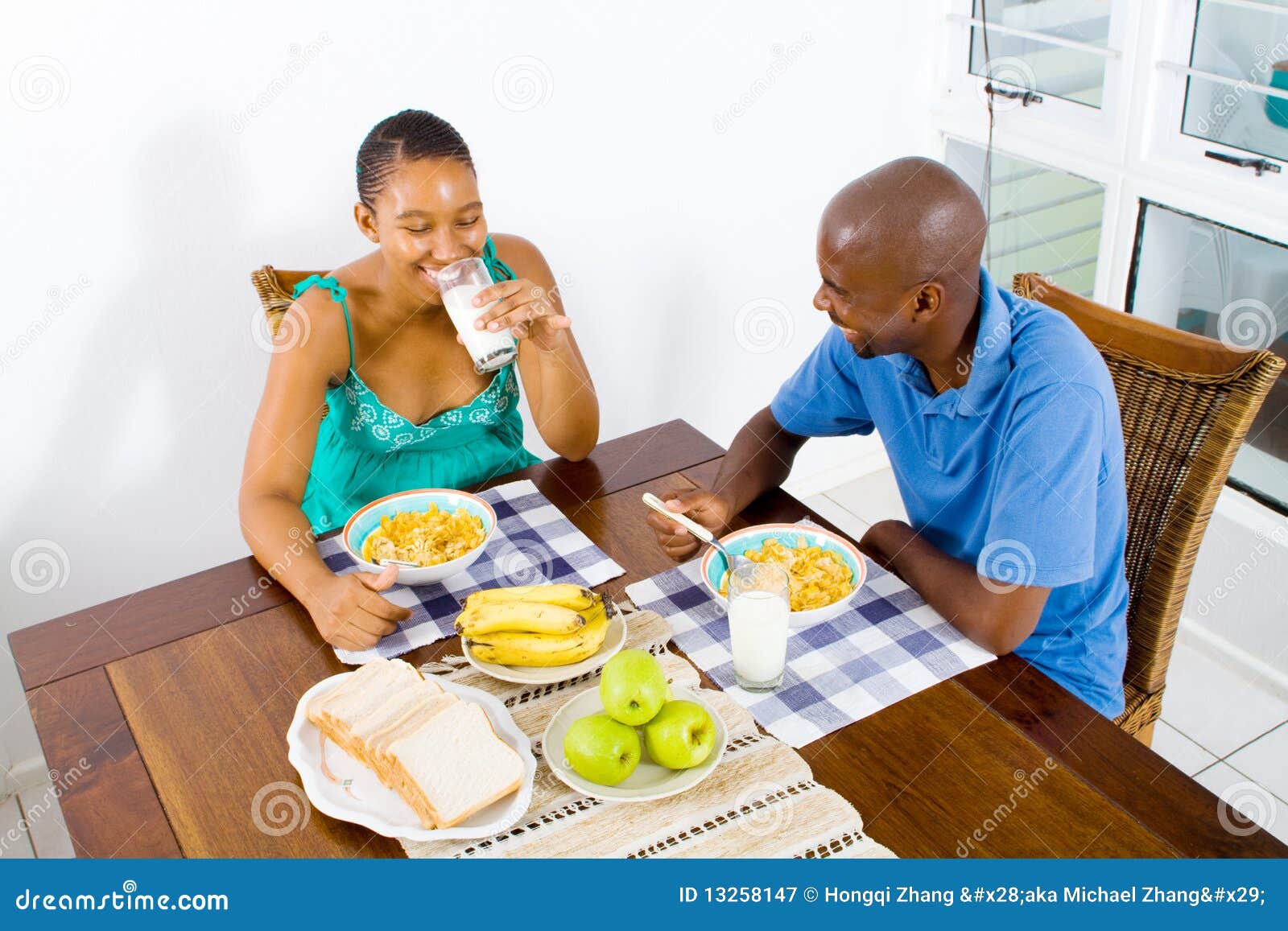 African couple breakfast stock image. Image of closeness - 13258147