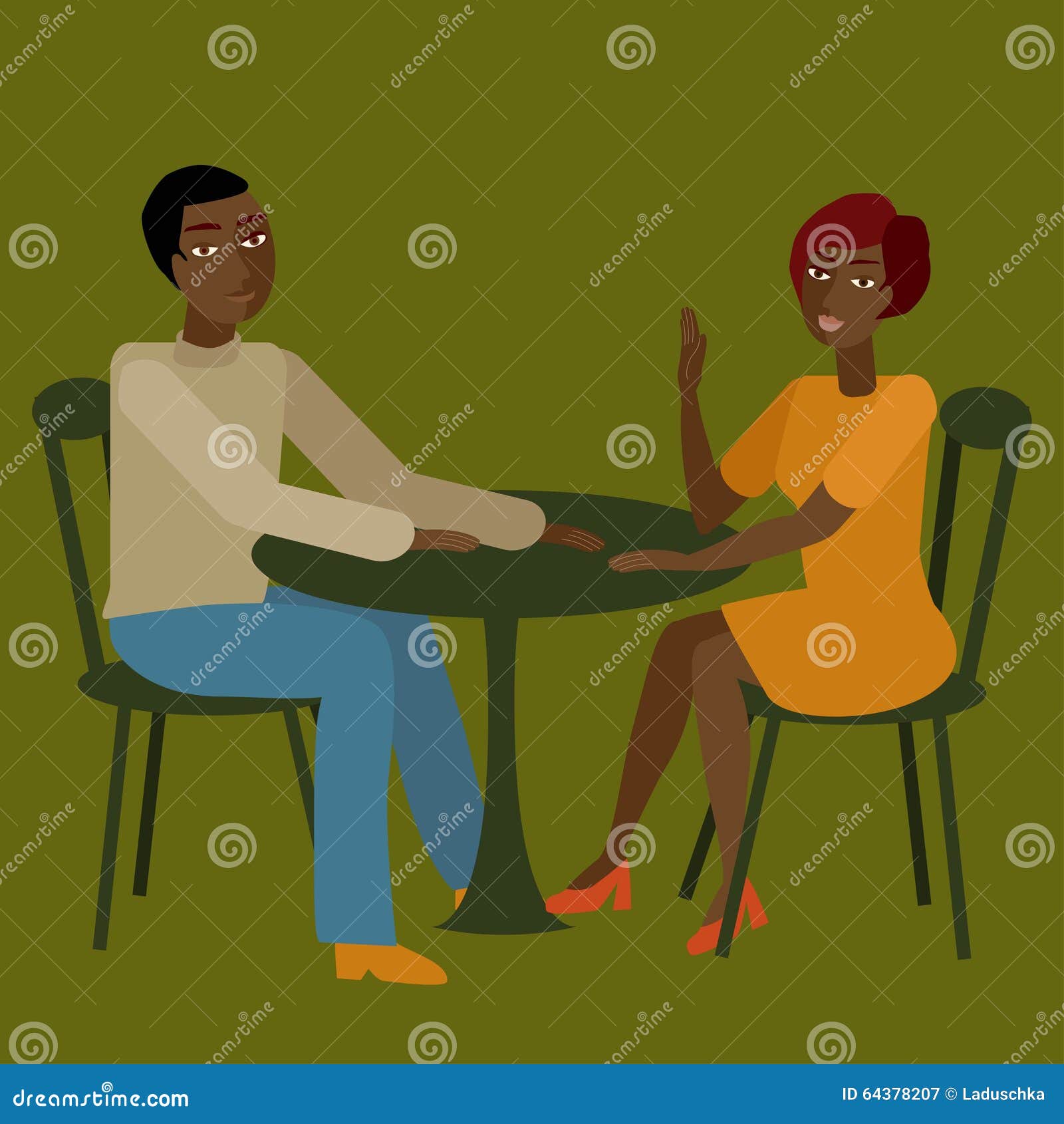 Couple Refusing Communication Having Problems Vector Cartoon ...