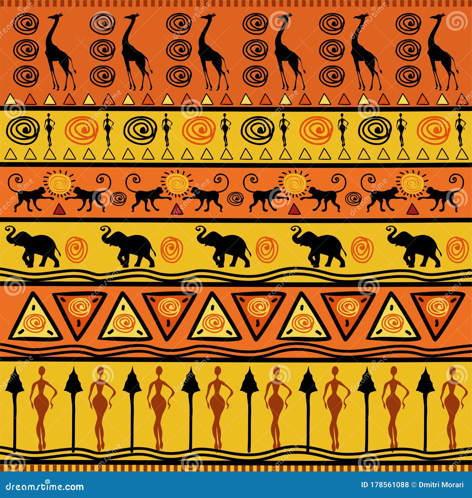 African Decor Elements and Patterns. Stock Vector - Illustration of ...