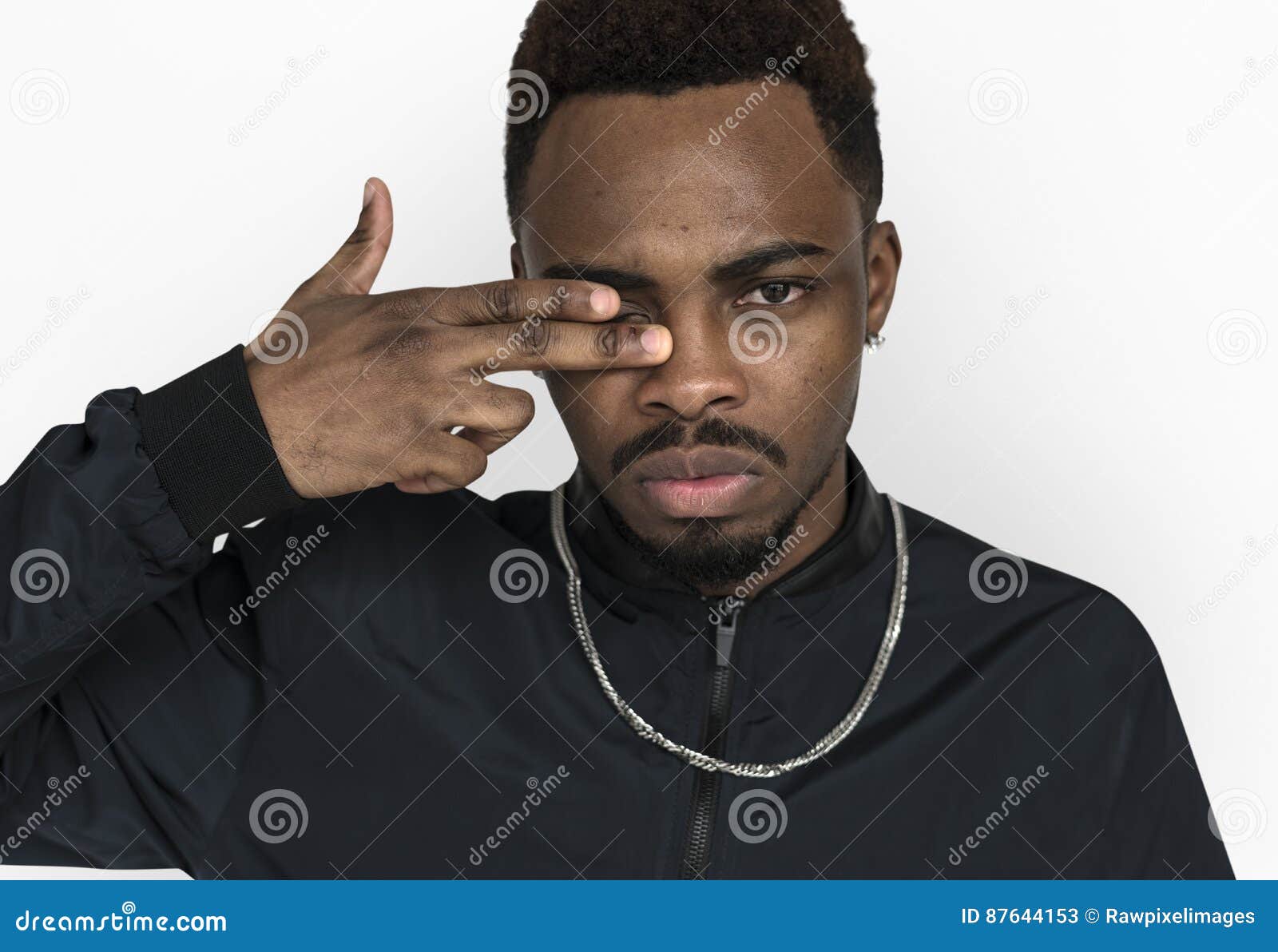 African Descent Man Serious Hand Gesture Stock Image - Image of hand ...