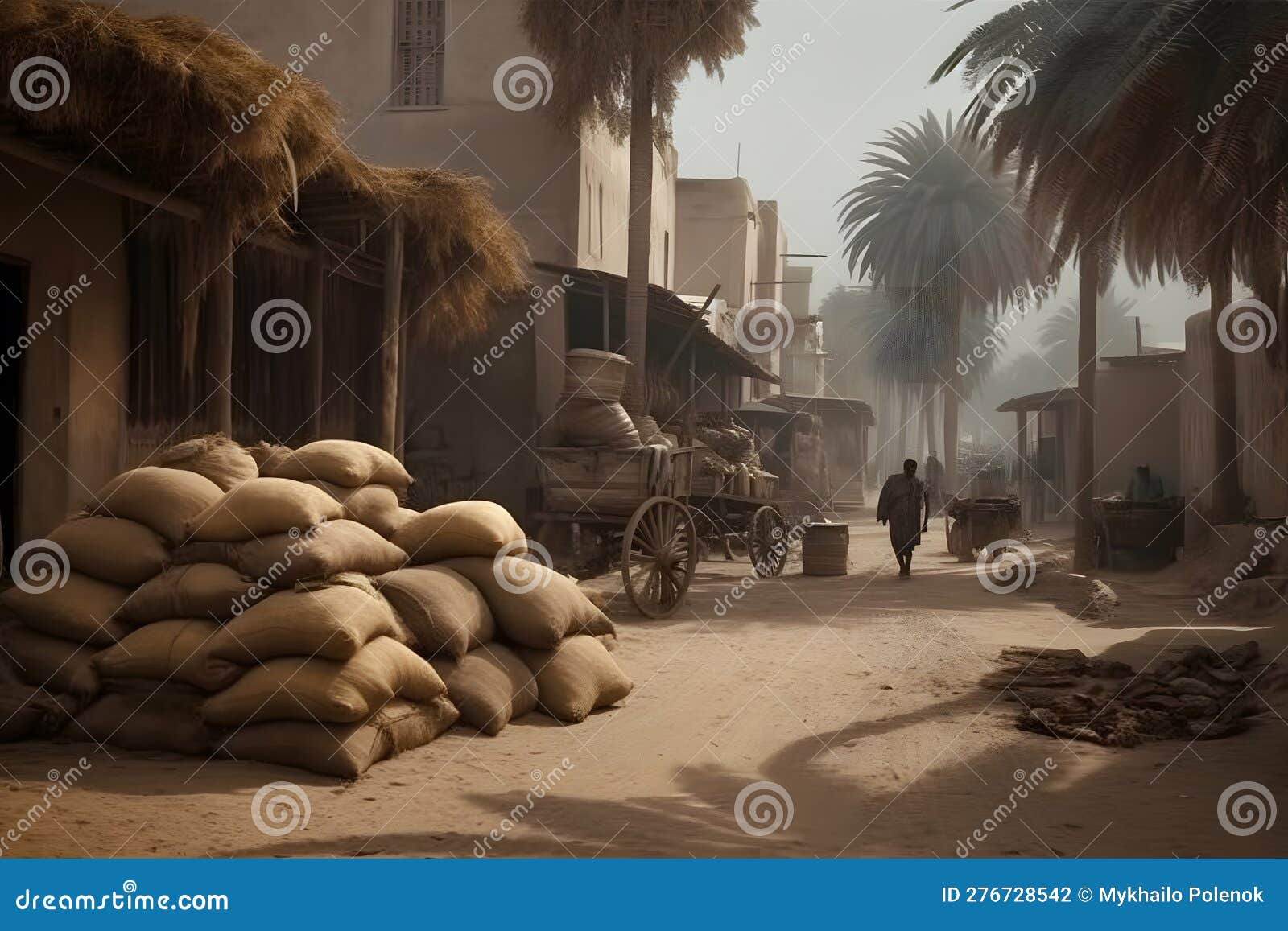 African Desert Market. Neural Network AI Generated Stock Illustration ...