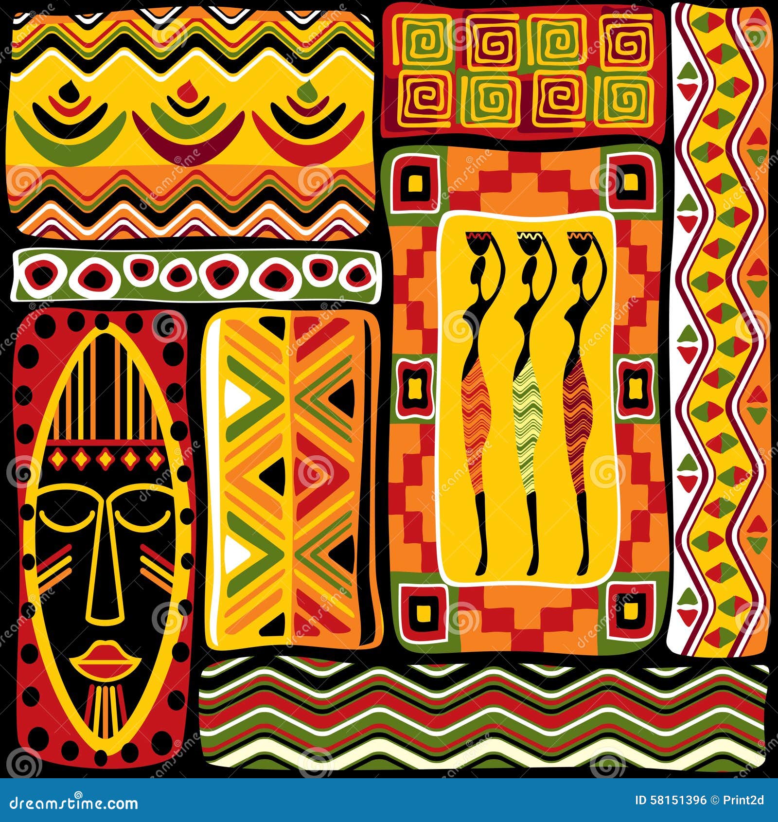 African design elements stock vector. Illustration of element - 58151396