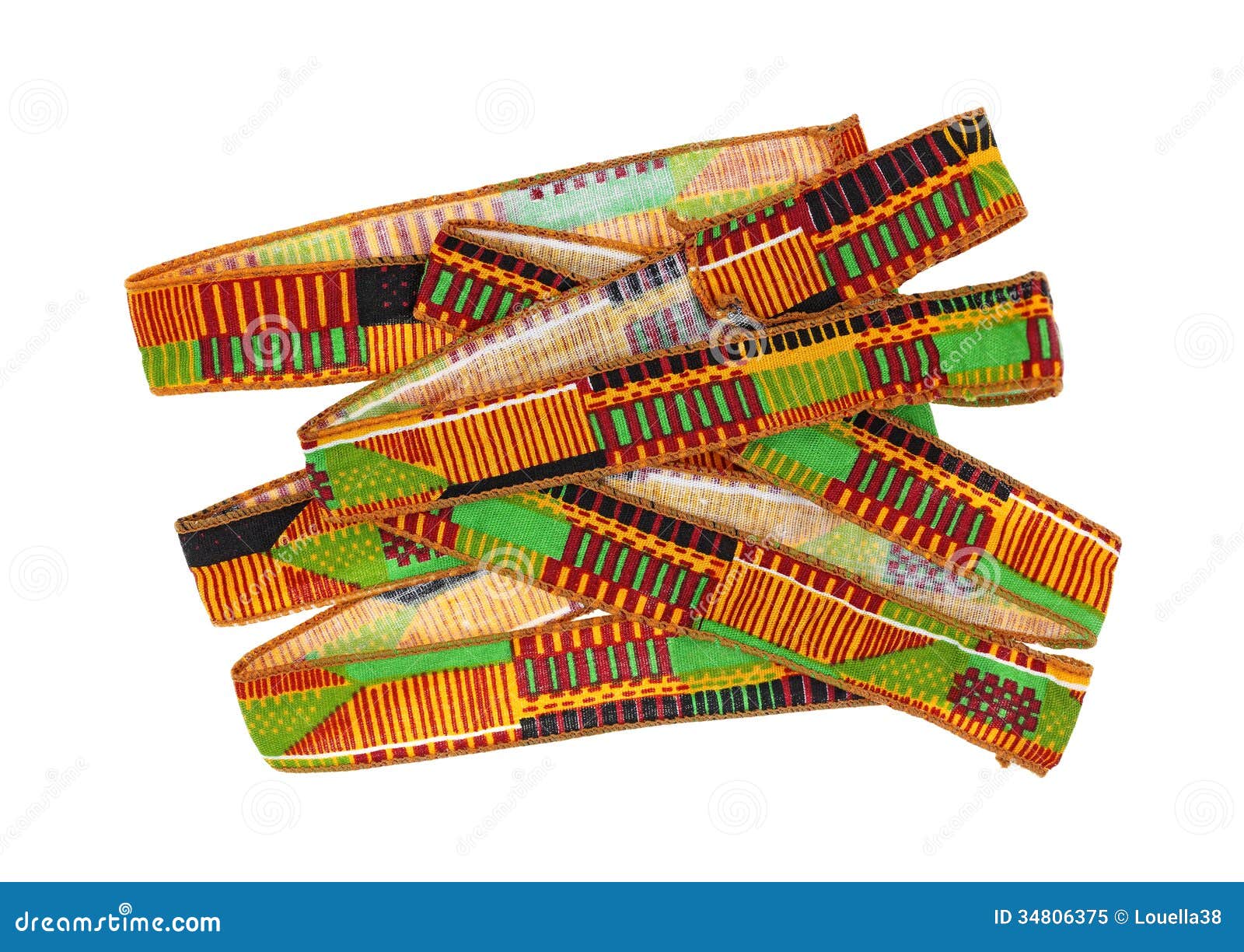 African Design Ribbon Ties Stacked Stock Image - Image of fabric ...