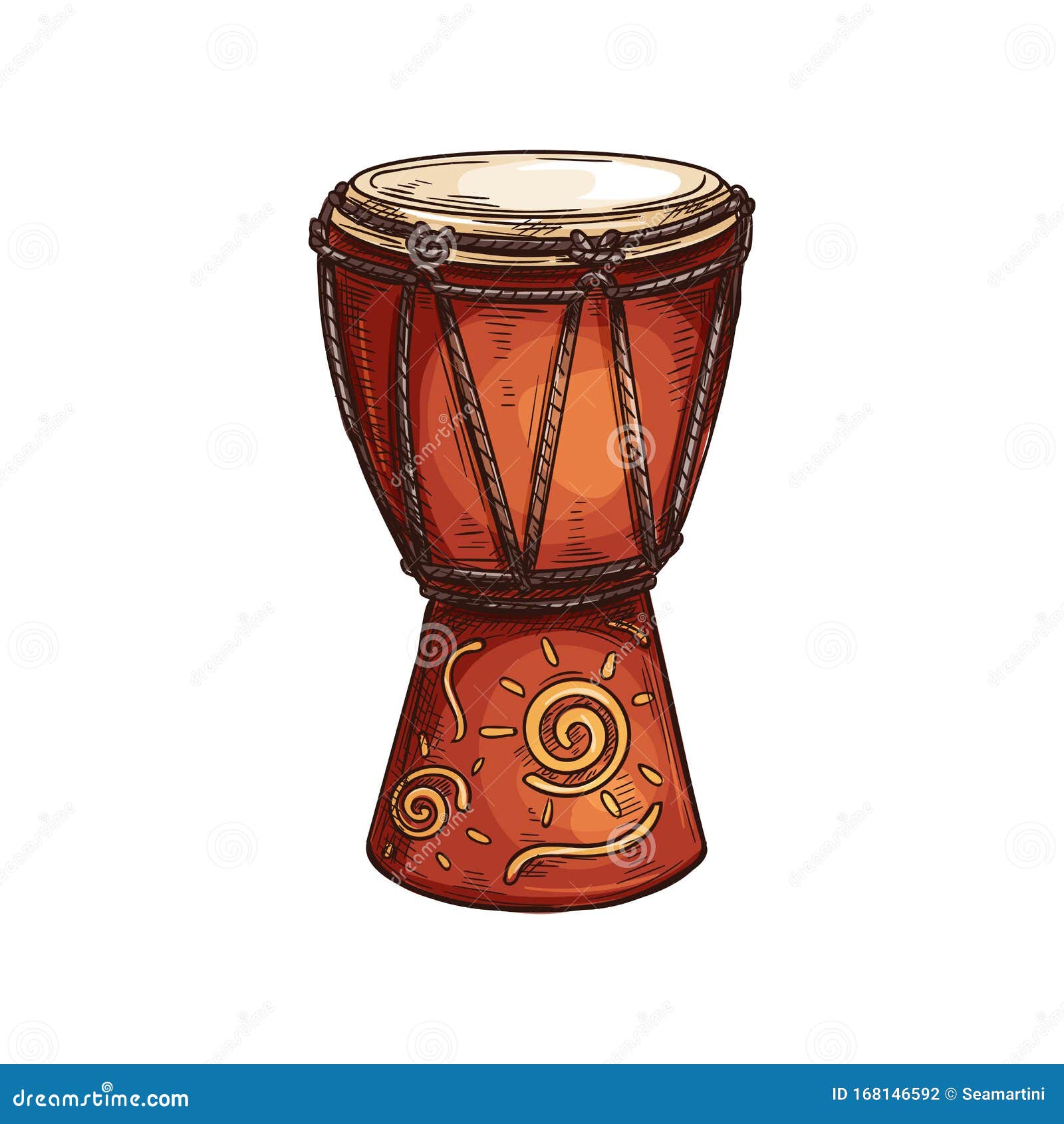 African Djembe Drum Skin-covered Goblet Jembe Stock Vector ... African Djembe Drum Skin-covered Goblet Jembe Stock Vector ...
