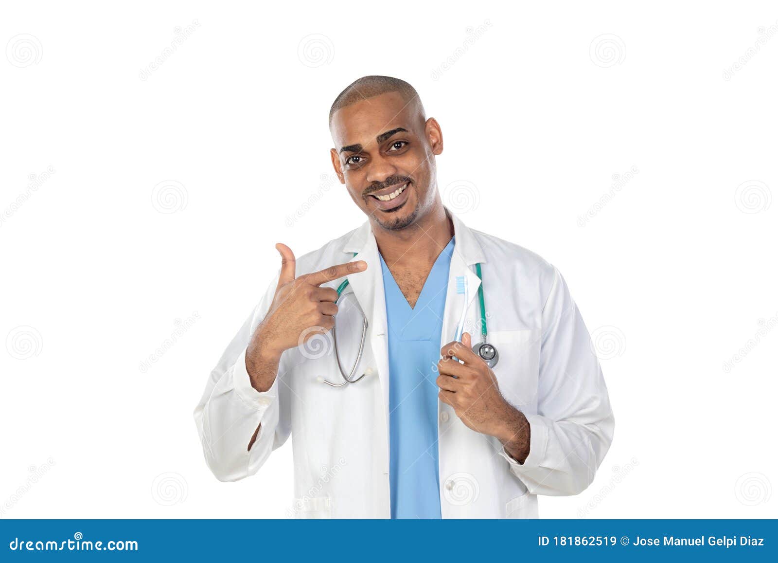 African doctor isolated stock image. Image of medic - 181862519
