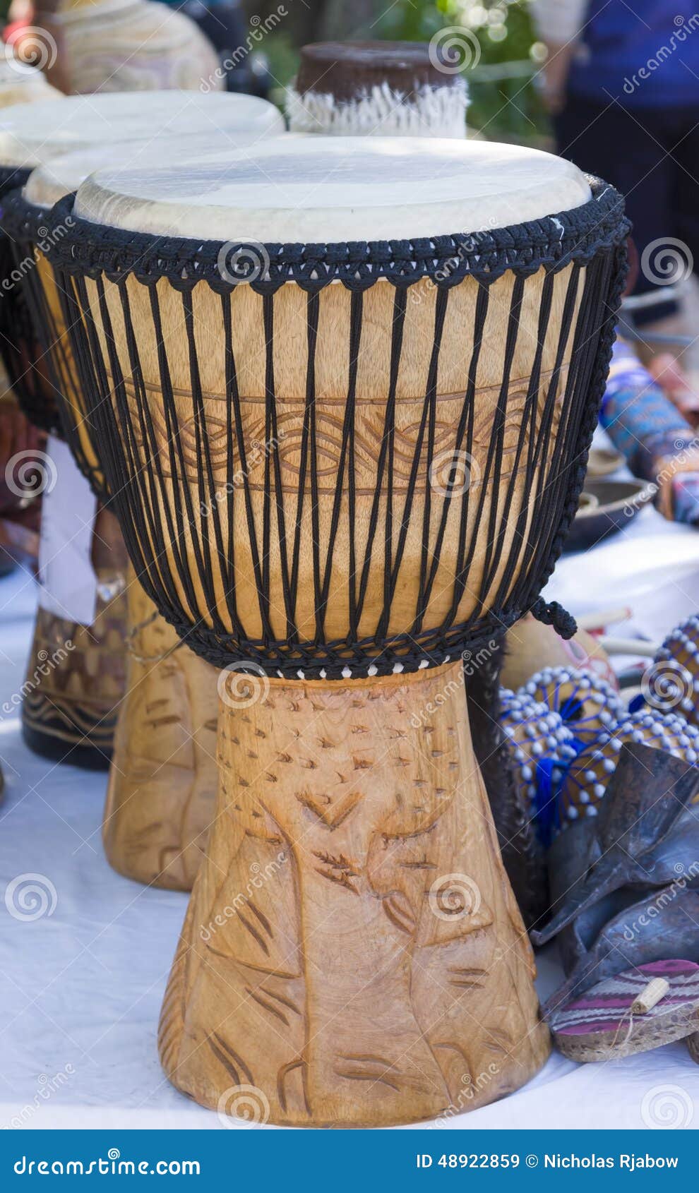 African Drum stock image. Image of african, musical, cords - 48922859