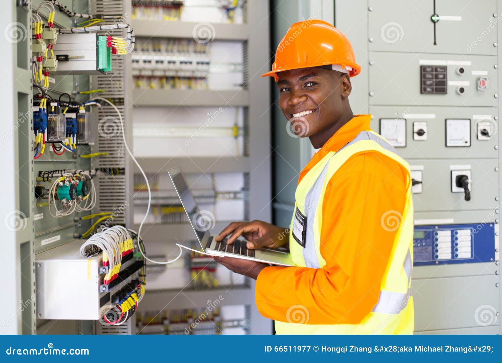African electrical worker stock image. Image of meter - 66511977