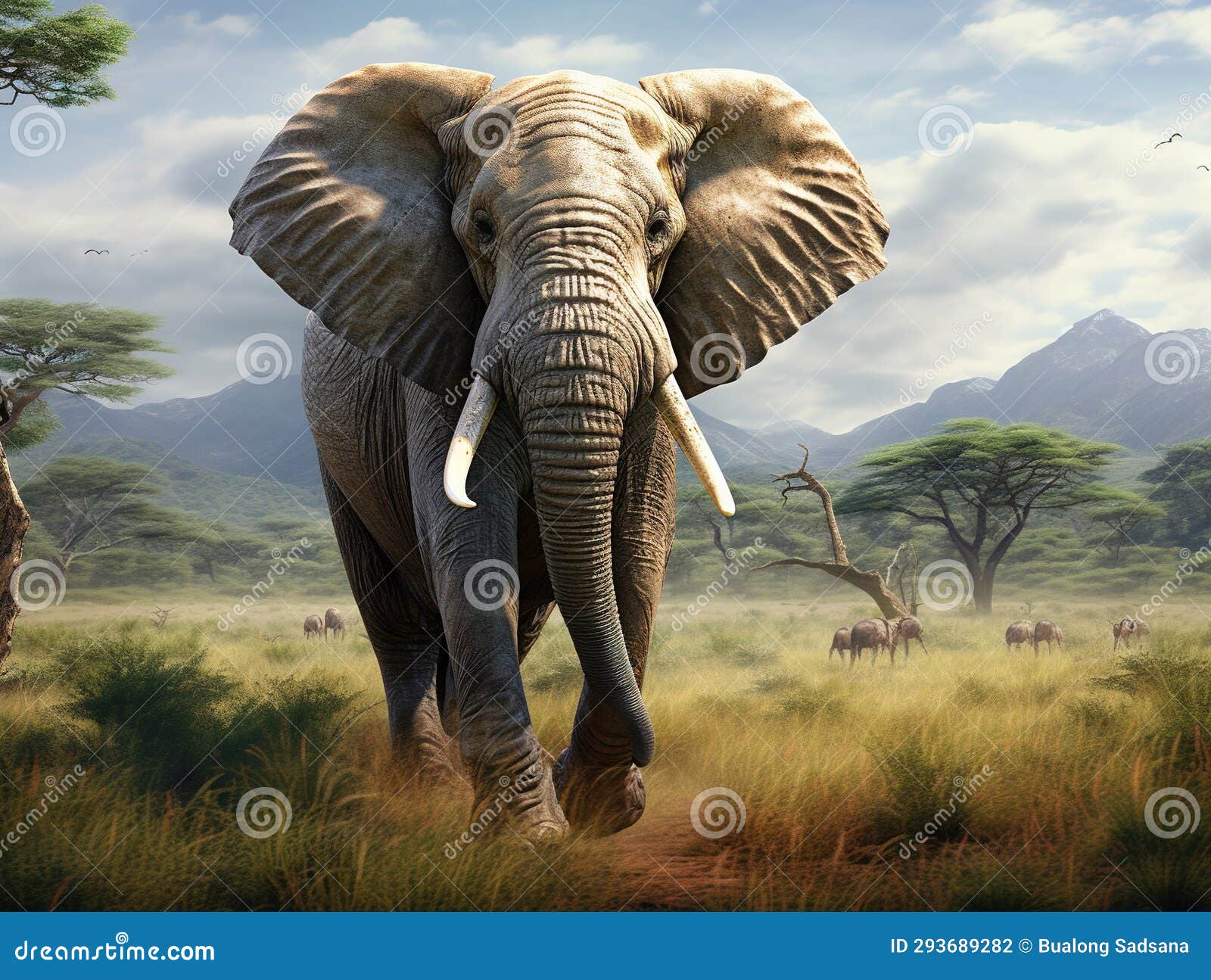 Ai Generated Illustration Wildlife Concept of African Elephant Stock ...