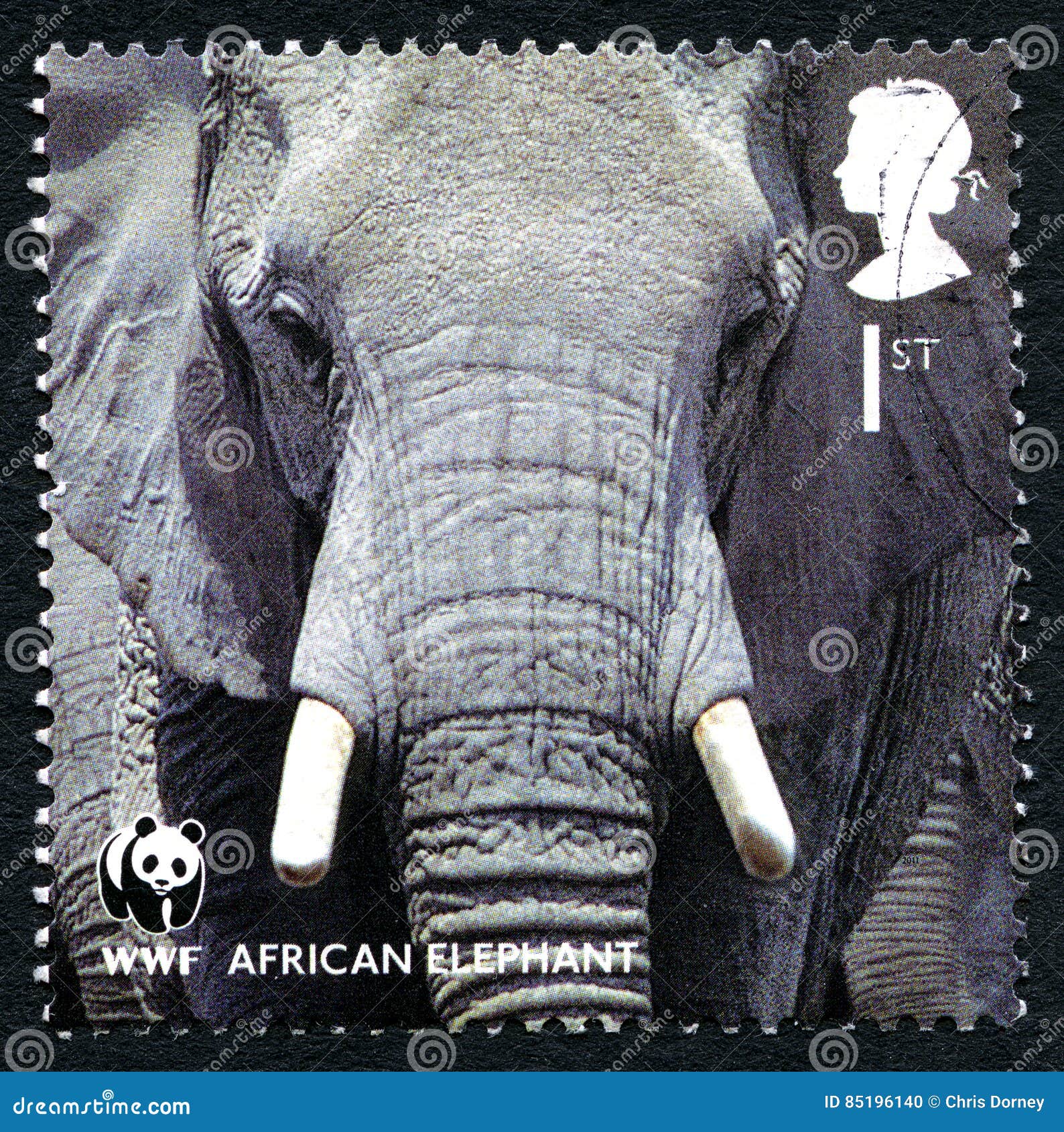 African Elephant UK Postage Stamp Editorial Image - Image of great ...
