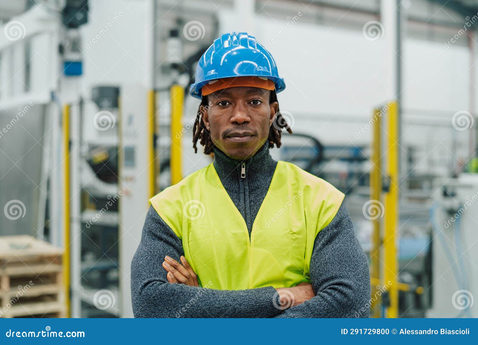 African Engineer Man Working Inside Automation Factory Stock Photo ...