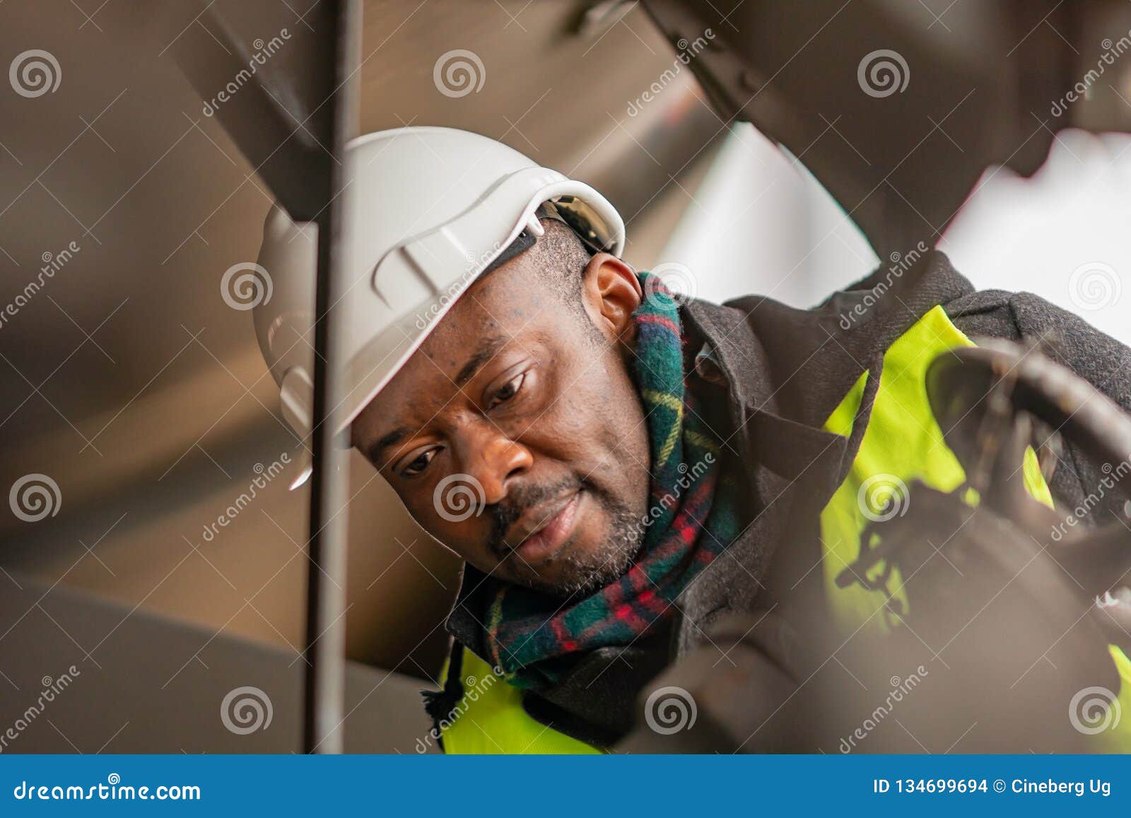 African Engineer at Work on Construction Site Stock Photo - Image of ...