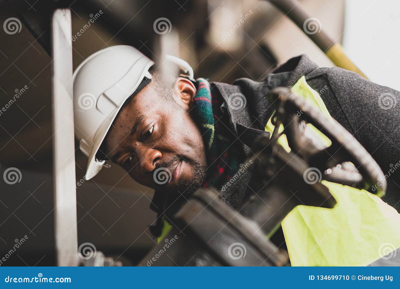 African Engineer at Work on Construction Site Stock Photo - Image of ...