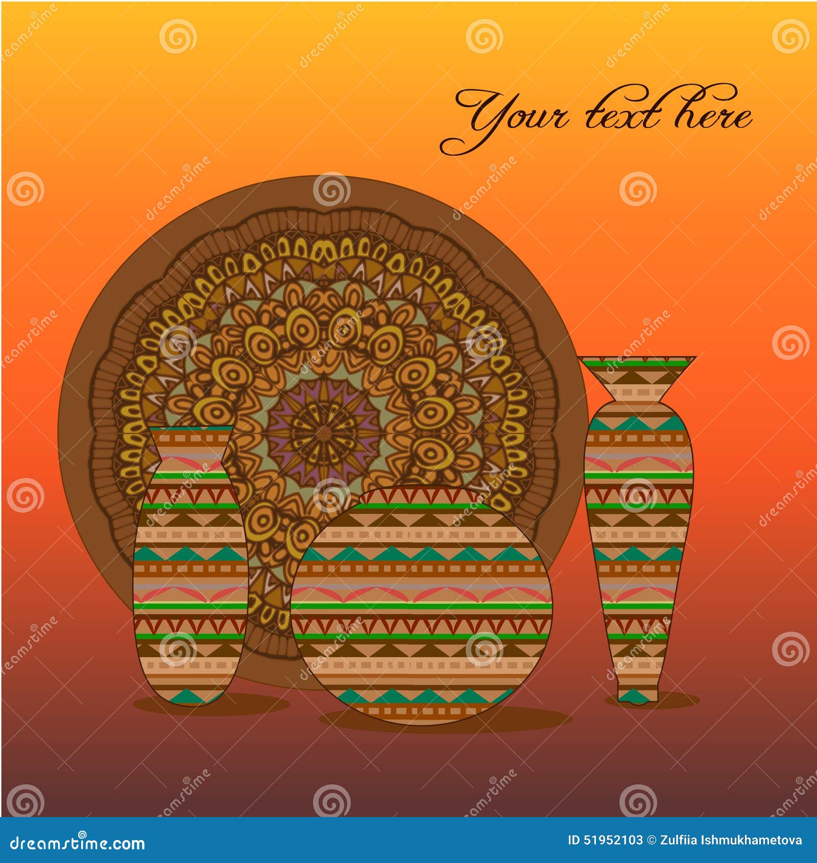 African ethnic dishes stock vector. Illustration of colorful - 51952103