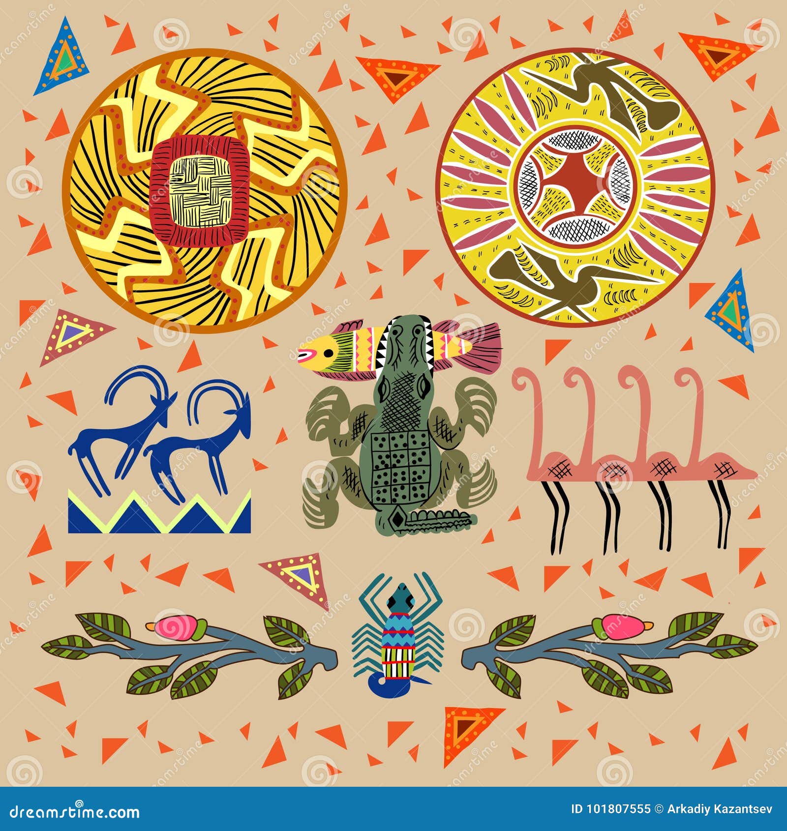 African Ethnic Ornamental Motifs Stock Vector - Illustration of culture ...