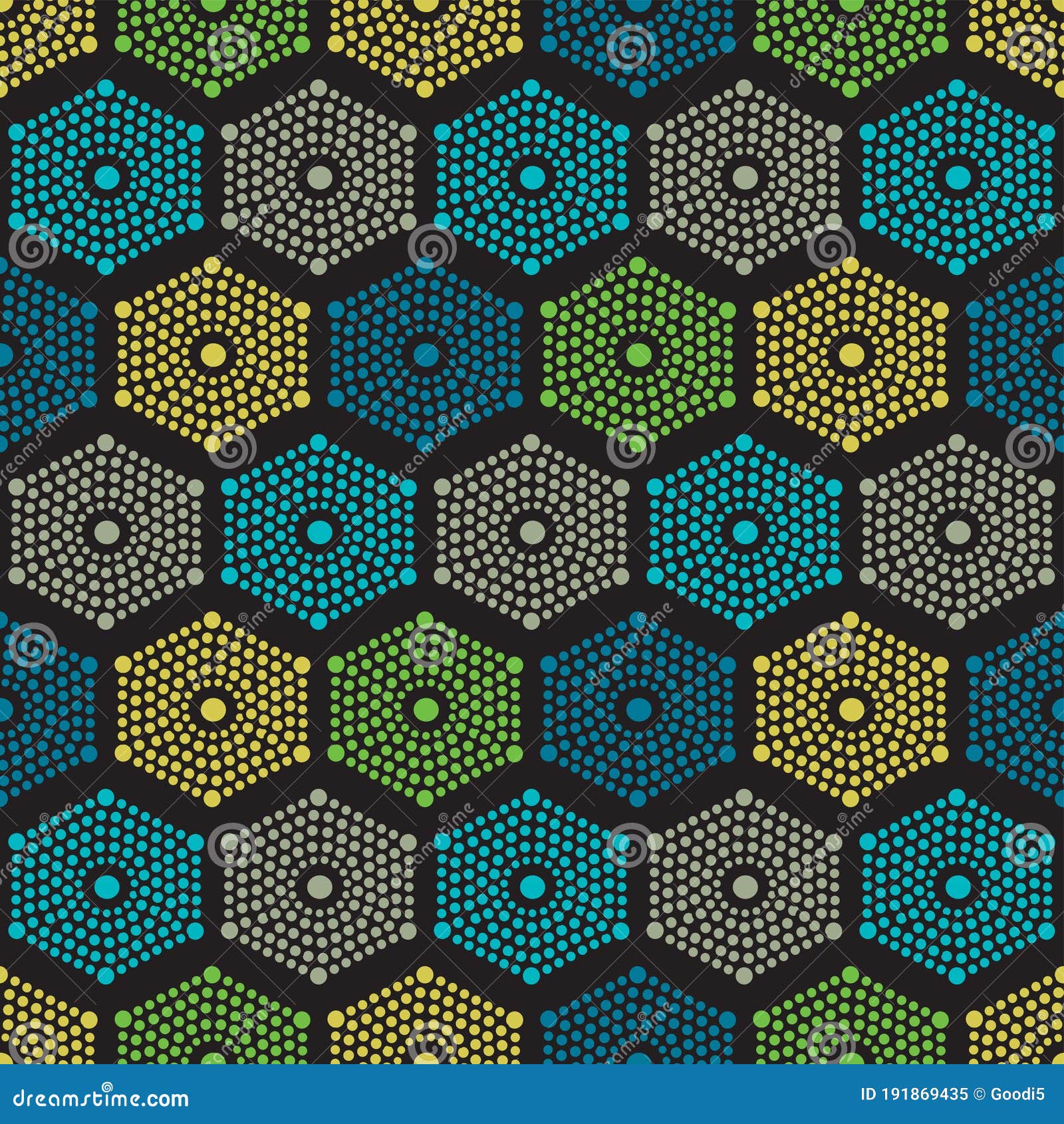 Seamless African Ethnic Pattern in Blue, Yellow and Green Stock Vector ...