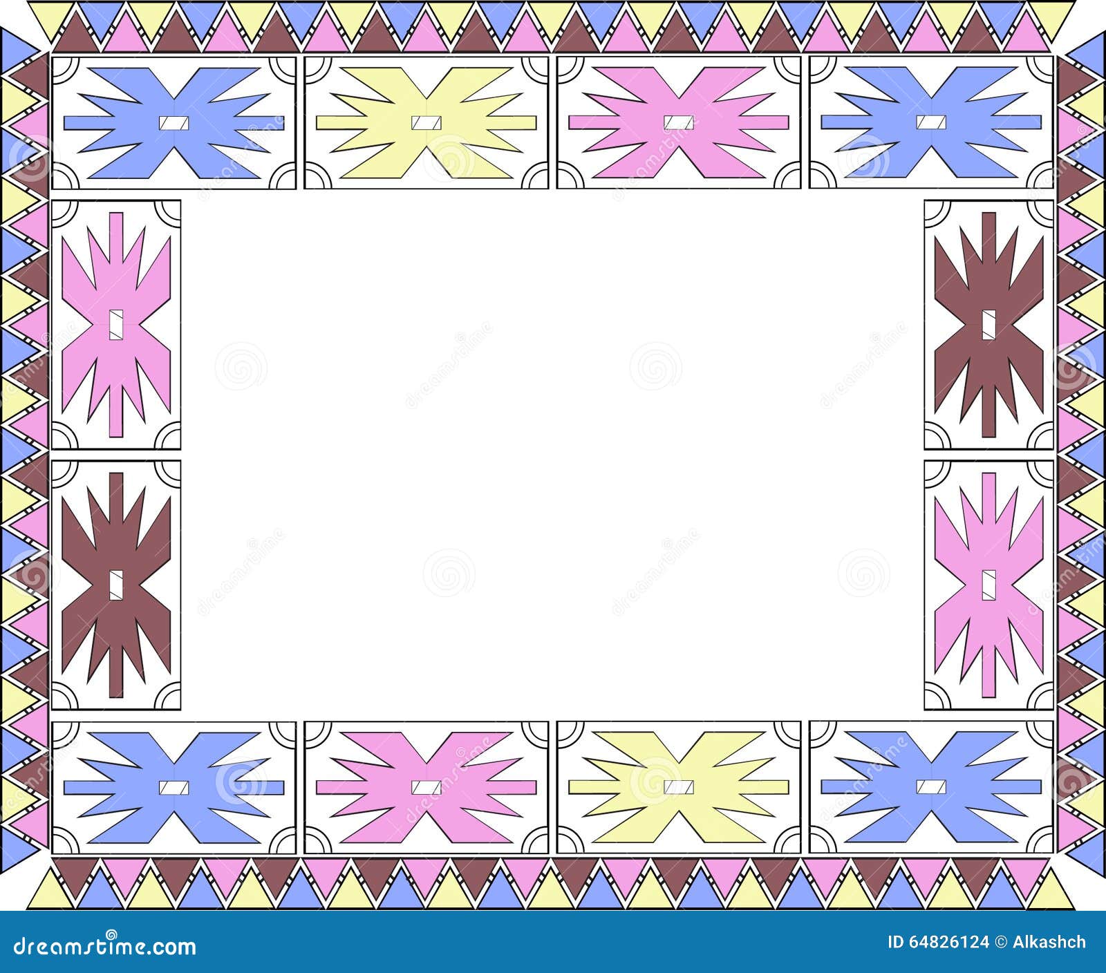 African Ethnic Pattern S Frame with Crosses Stock Vector - Illustration ...