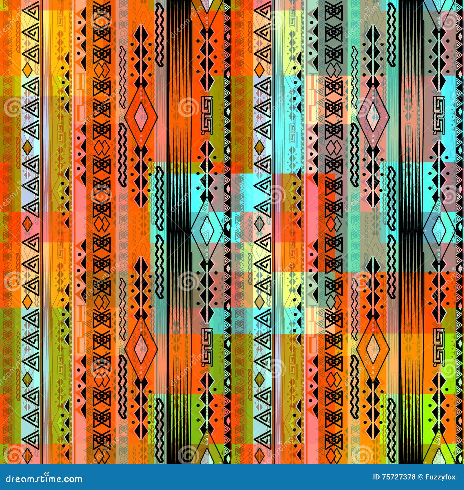 African Ethno Abstract Seamless Tribal Pattern with Folk Element Stock ...