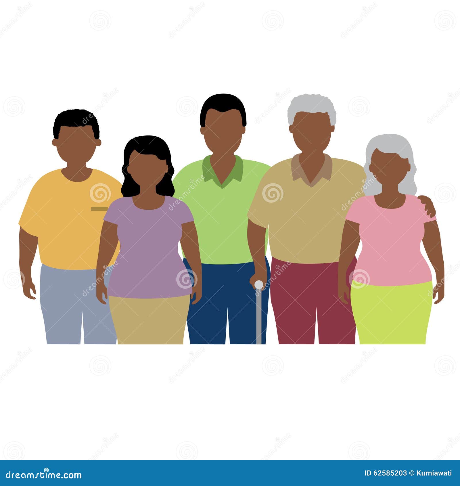 African fat family stock vector. Illustration of vector - 62585203