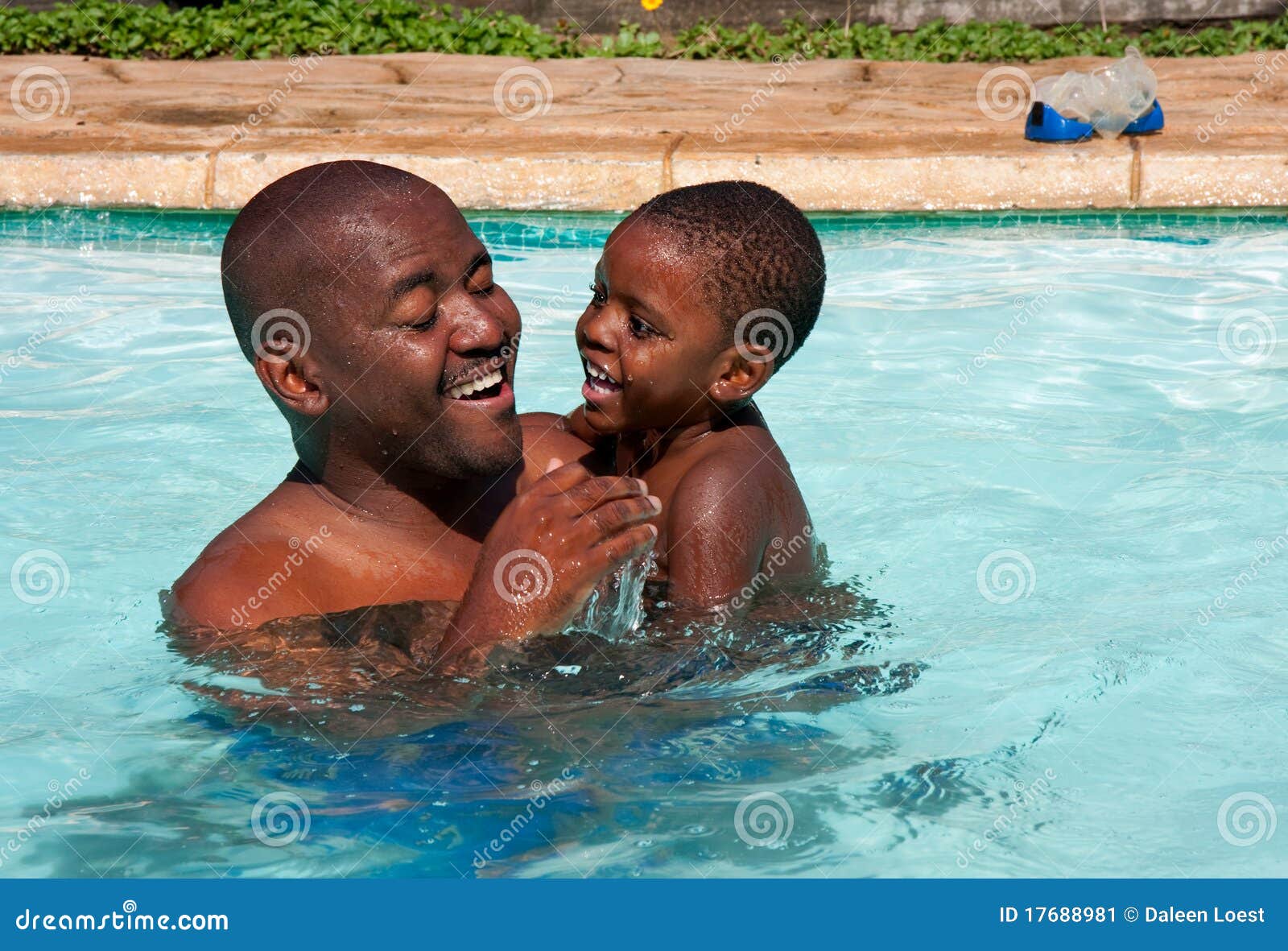 African father son swim stock image. Image of adult, laughing - 17688981