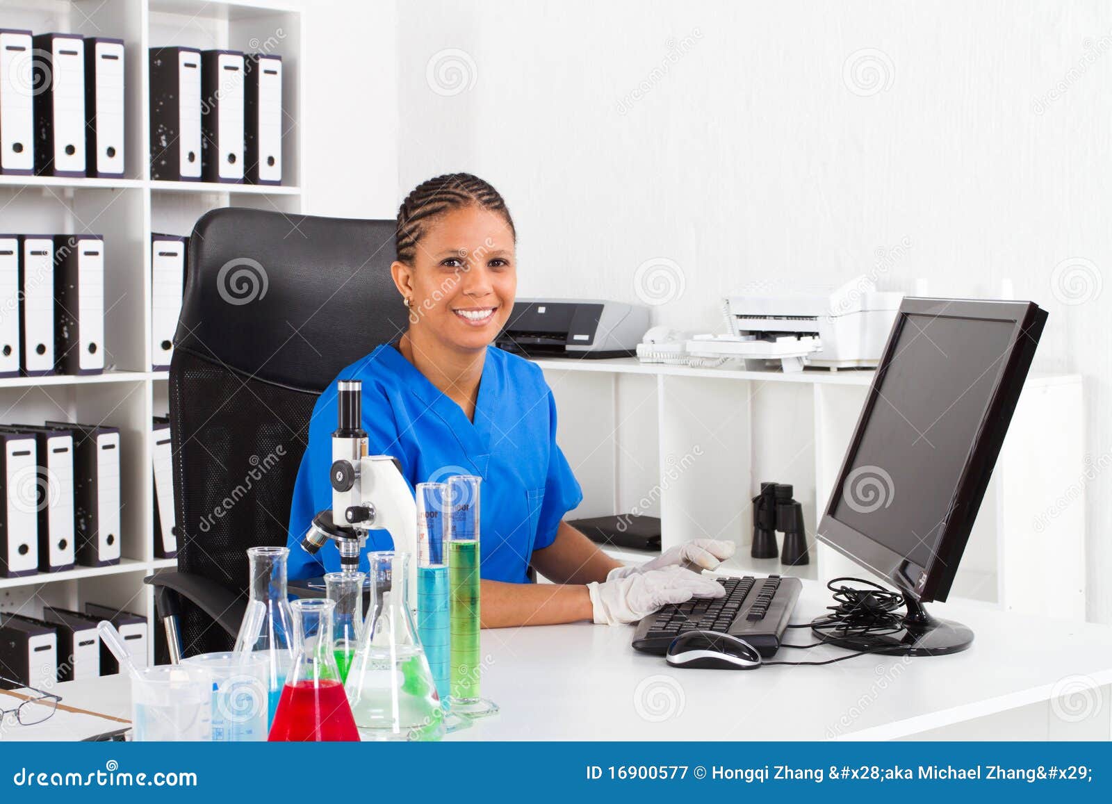 African female scientist stock image. Image of concentrate - 16900577